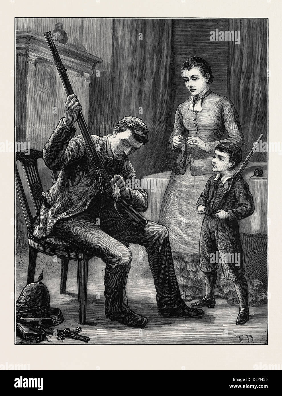 PREPARING FOR THE EASTER MONDAY VOLUNTEER REVIEW 1880 Stock Photo - Alamy