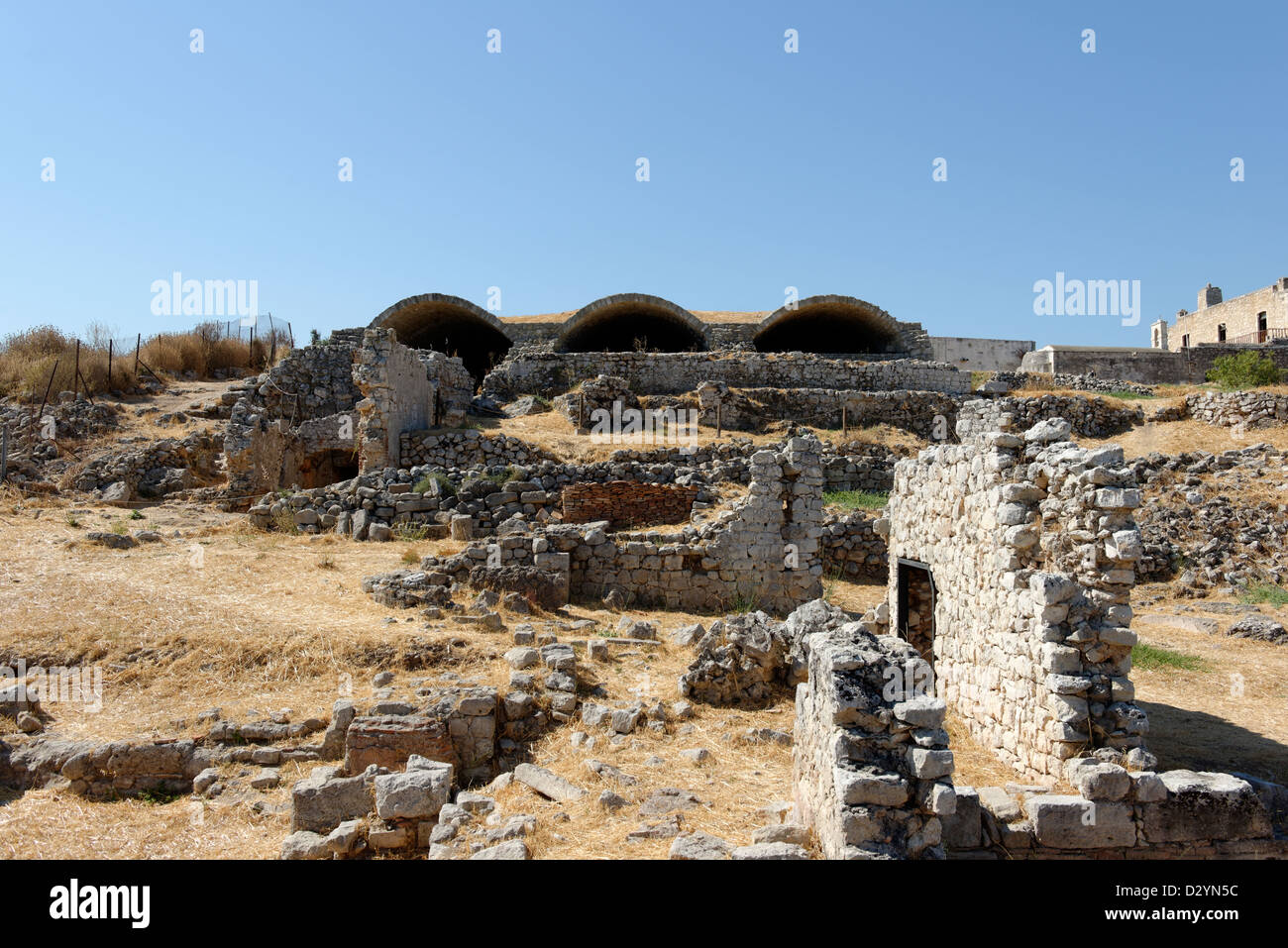 Aptera. Crete. Greece. Remains of one of the two Roman baths ...