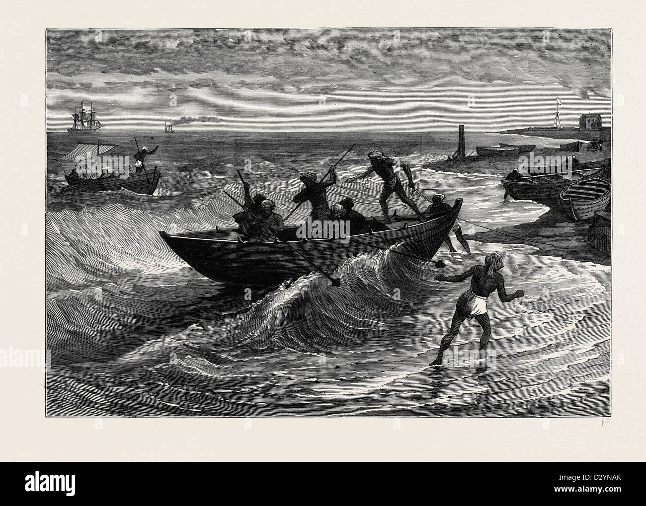 MASSOOLAH BOATS MADRAS 1880 Stock Photo - Alamy