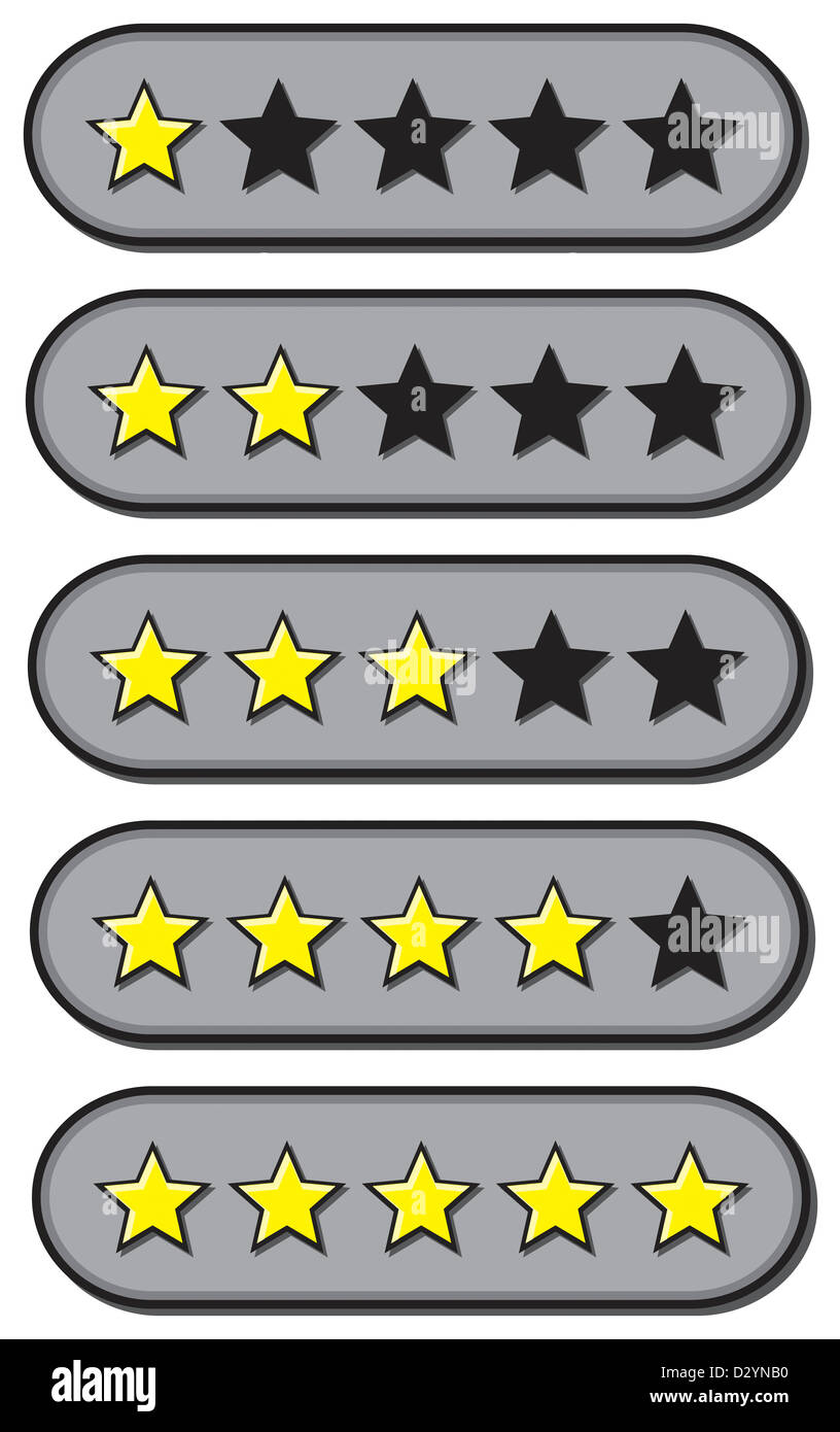 Star ratings for review from one to five stars Stock Photo - Alamy