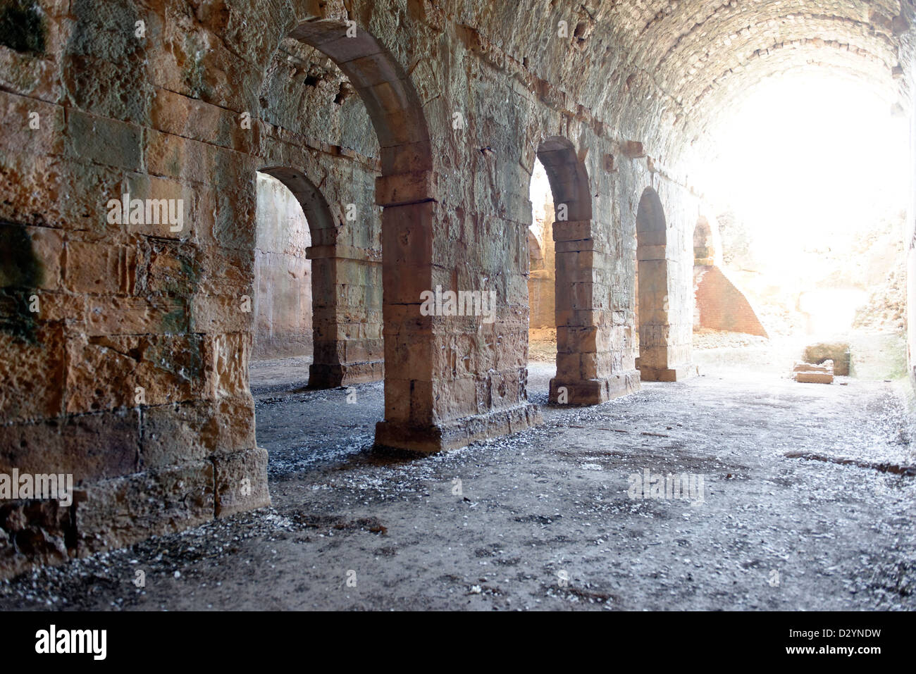 Aptera Crete. Greece. Inside view of the triple vaulted Roman cistern ...