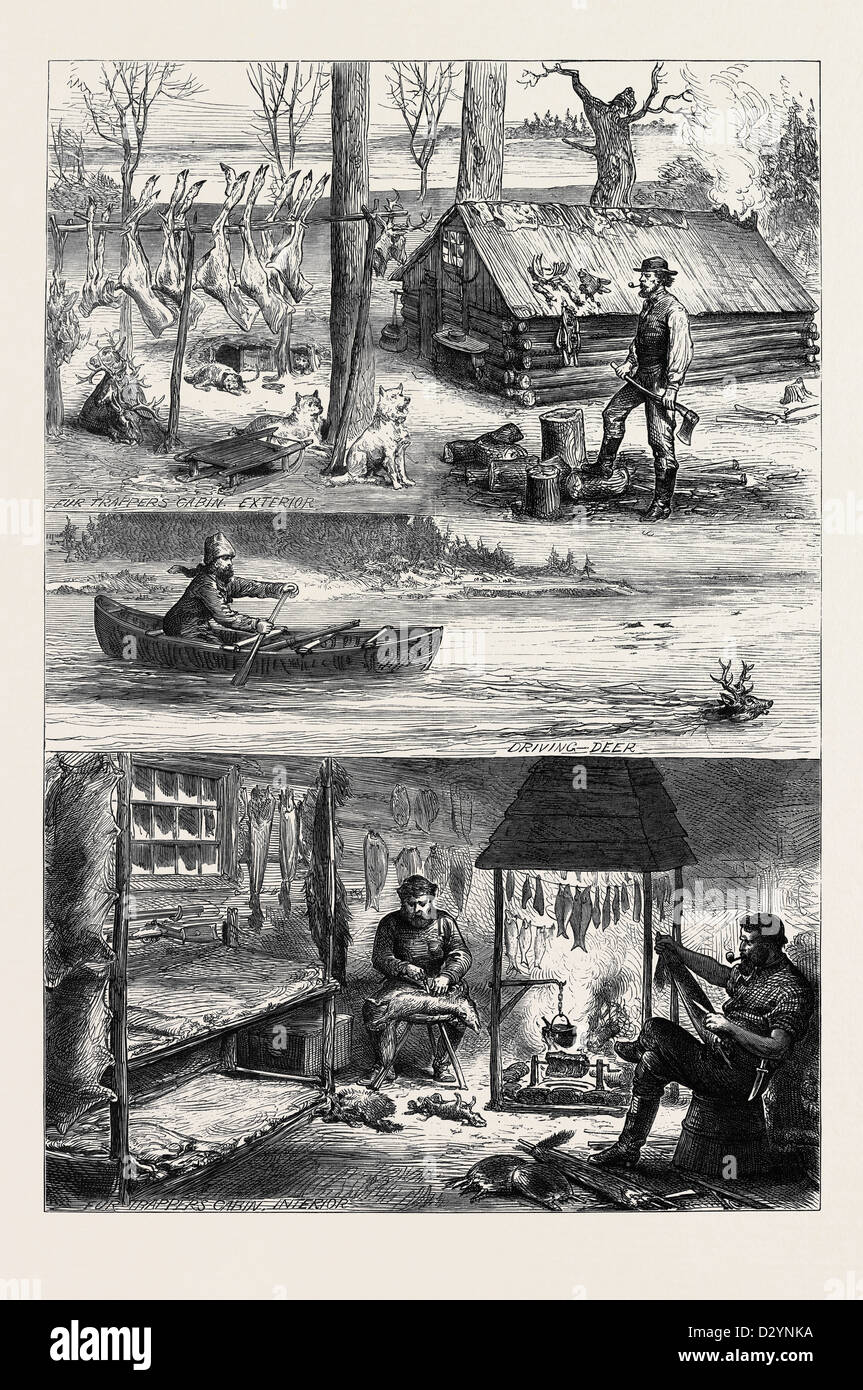 FUR TRAPPERS IN THE BACKWOODS OF CANADA 1880 Stock Photo - Alamy