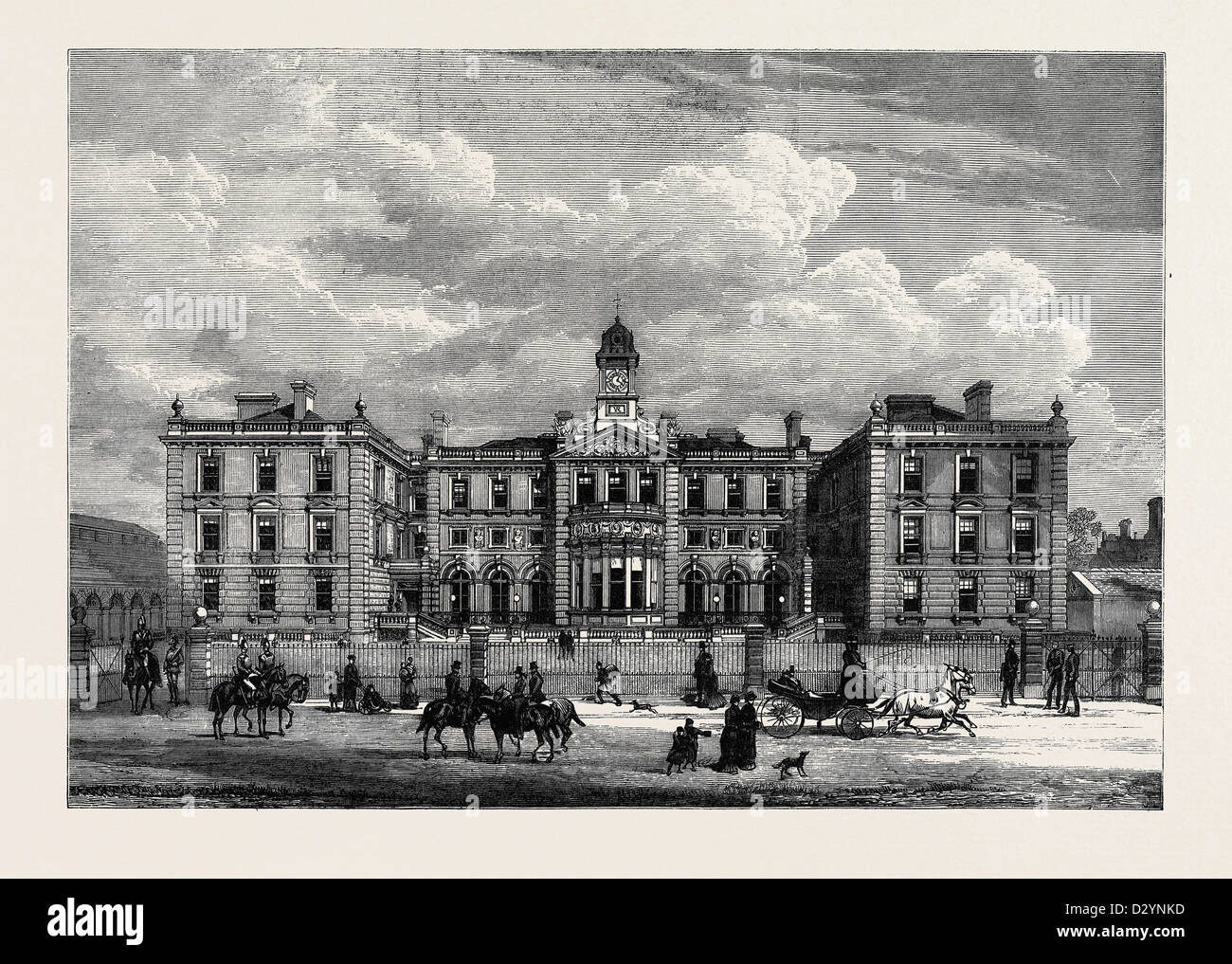 THE OFFICERS' QUARTERS NEW BARRACKS AT KNIGHTSBRIDGE LONDON 1880 Stock ...