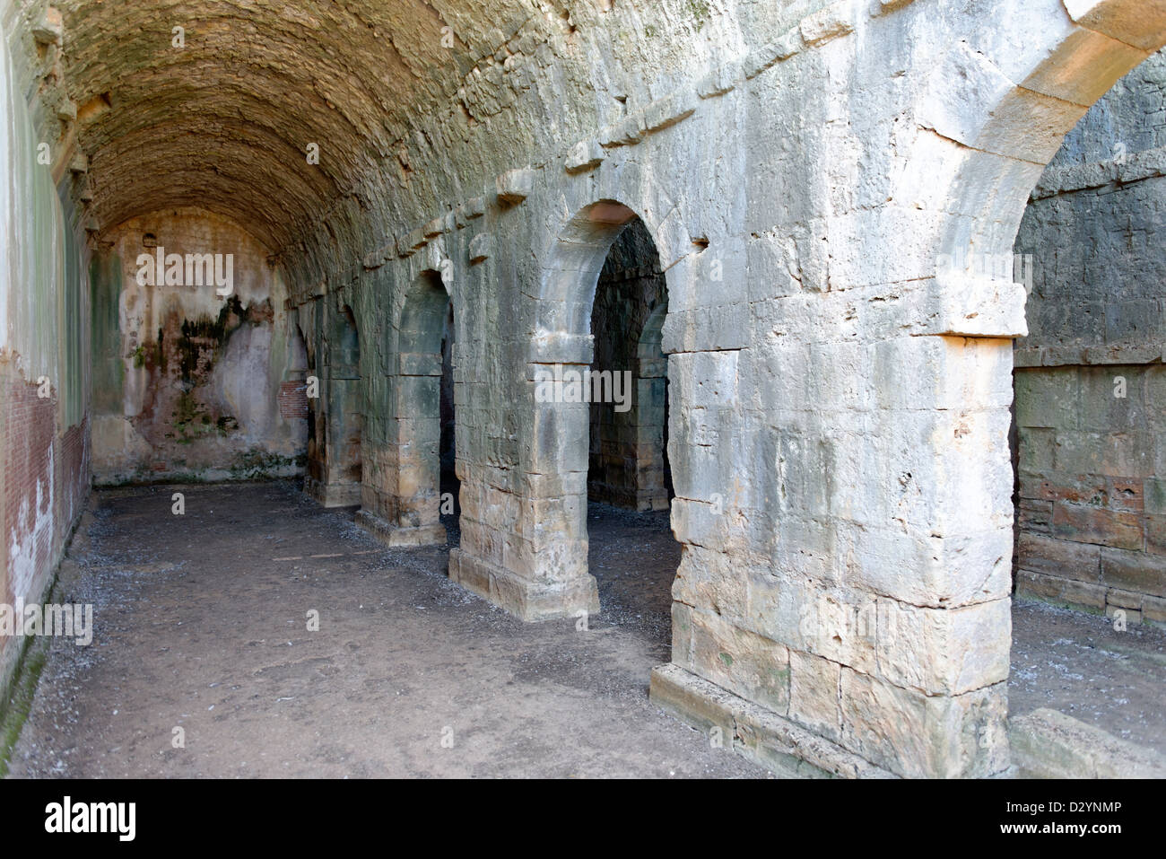Aptera Crete. Greece. Inside view of the triple vaulted Roman cistern ...