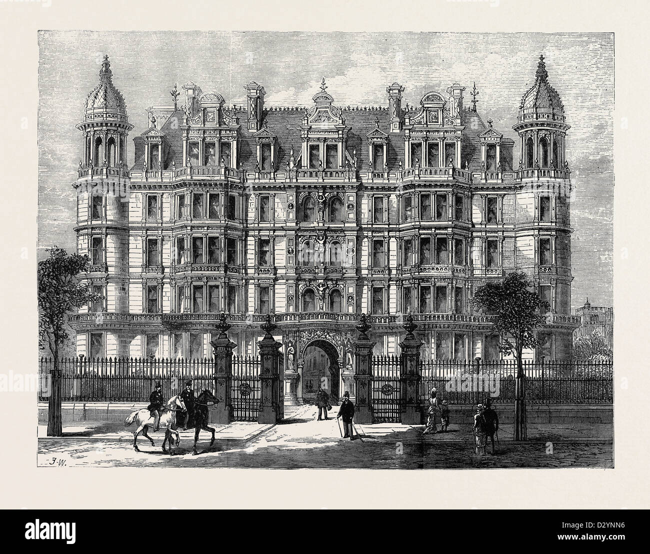 NEW BUILDINGS TEMPLE GARDENS 1880 Stock Photo - Alamy