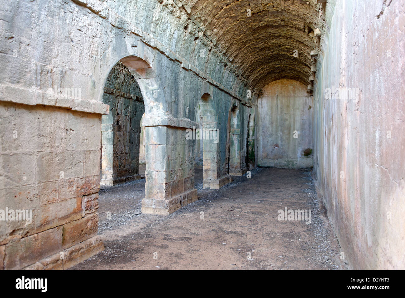 Aptera Crete. Greece. Inside view of the triple vaulted Roman cistern ...