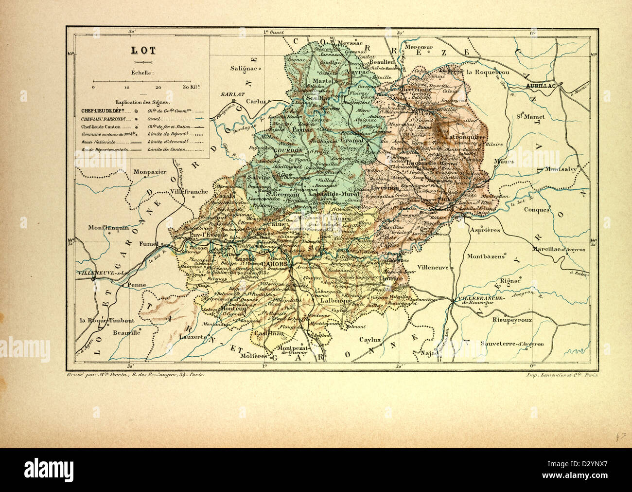 MAP OF LOT FRANCE Stock Photo - Alamy