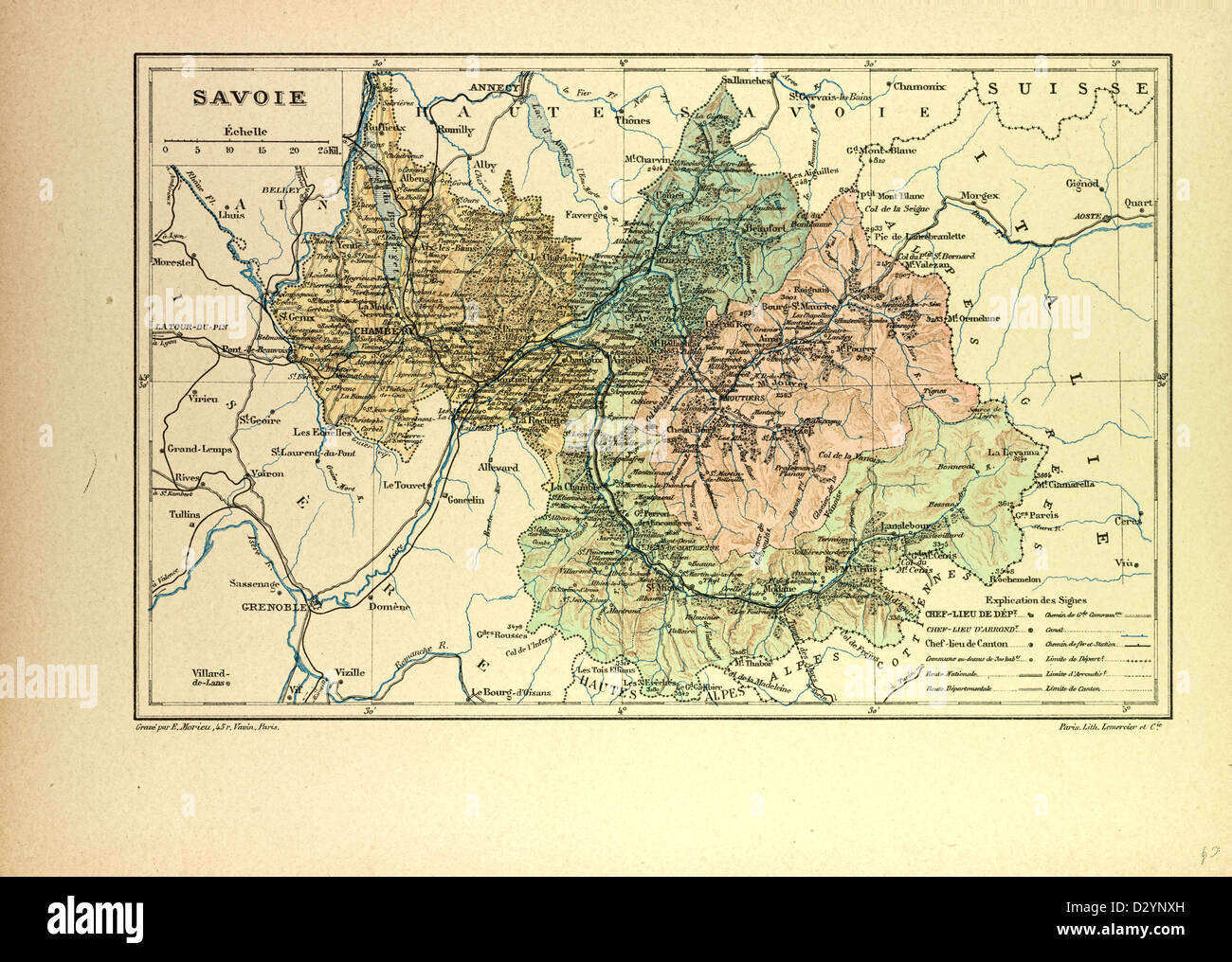 MAP OF SAVOIE FRANCE Stock Photo - Alamy
