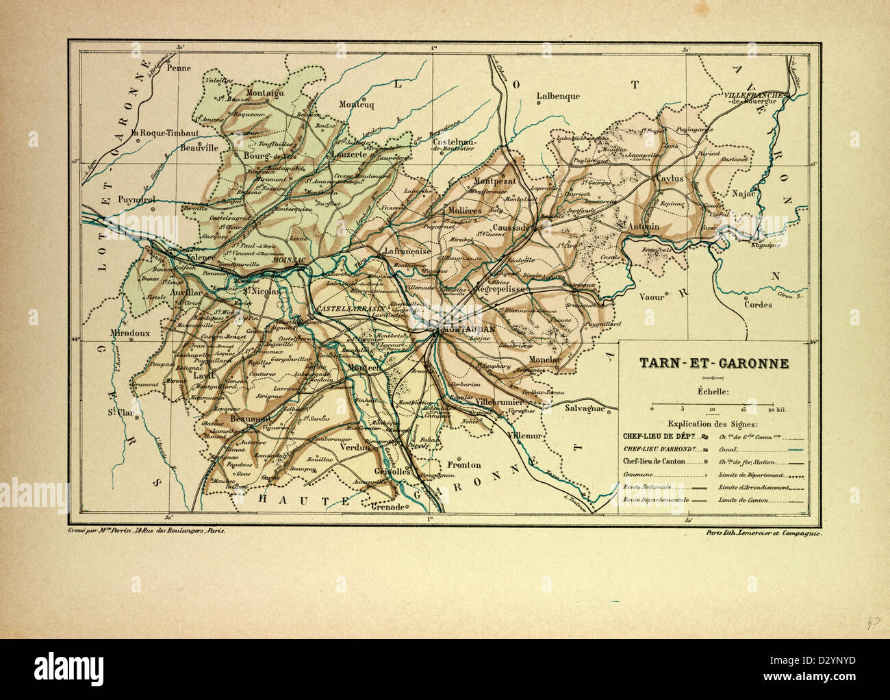 MAP OF TARN-ET-GARONNE FRANCE Stock Photo - Alamy
