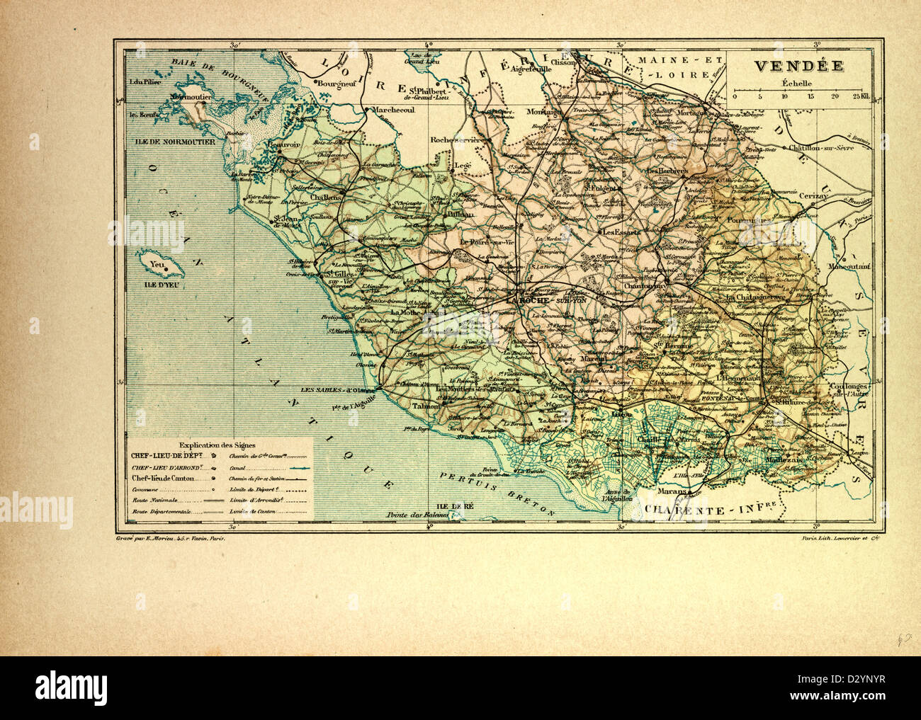 MAP OF VENDÉE FRANCE Stock Photo - Alamy