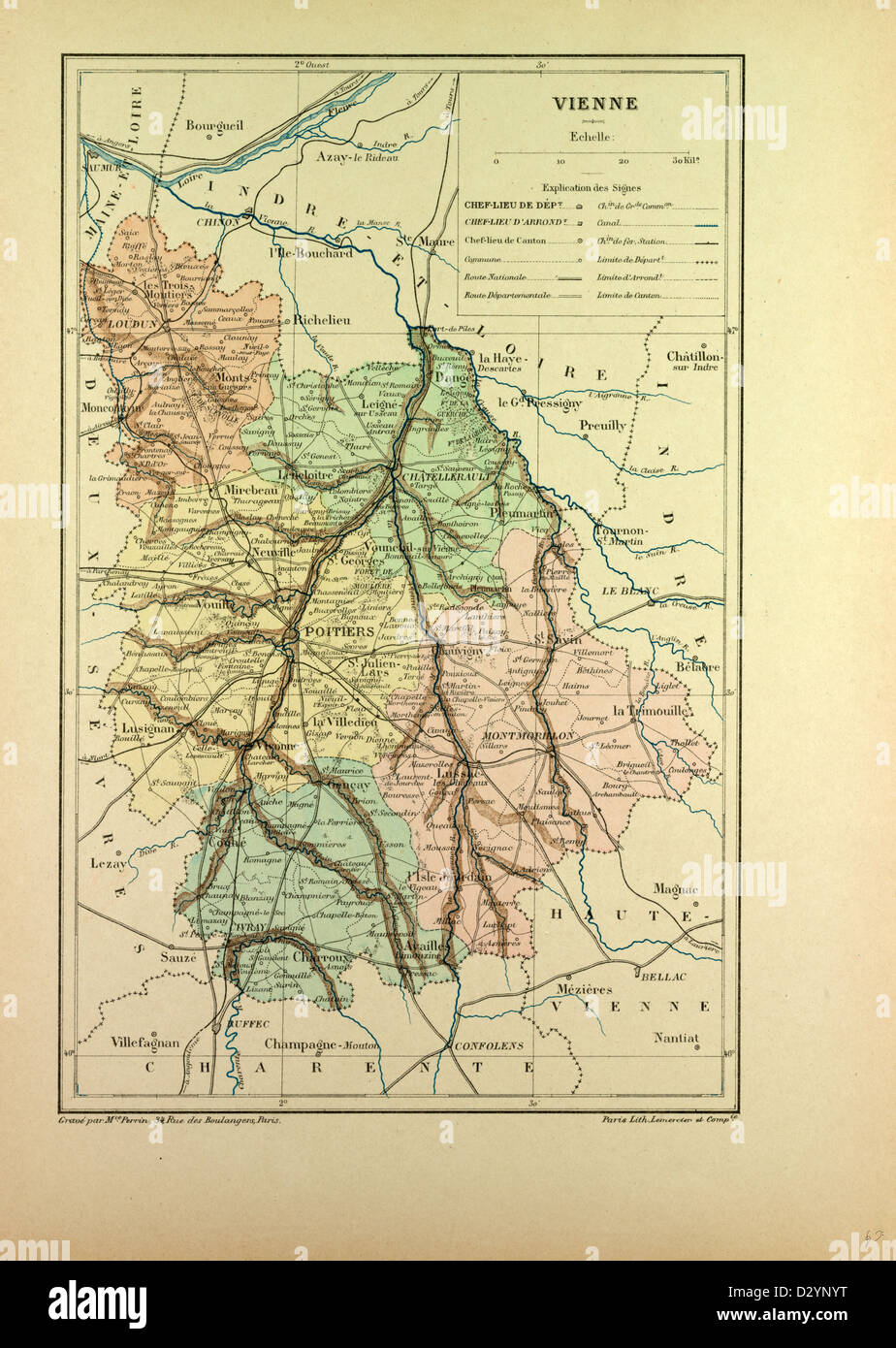 MAP OF VIENNE FRANCE Stock Photo - Alamy
