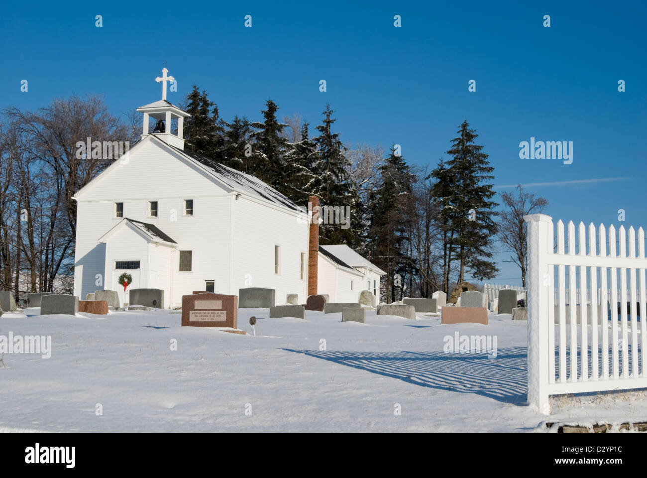 Church in country in winter snow Stock Photo - Alamy