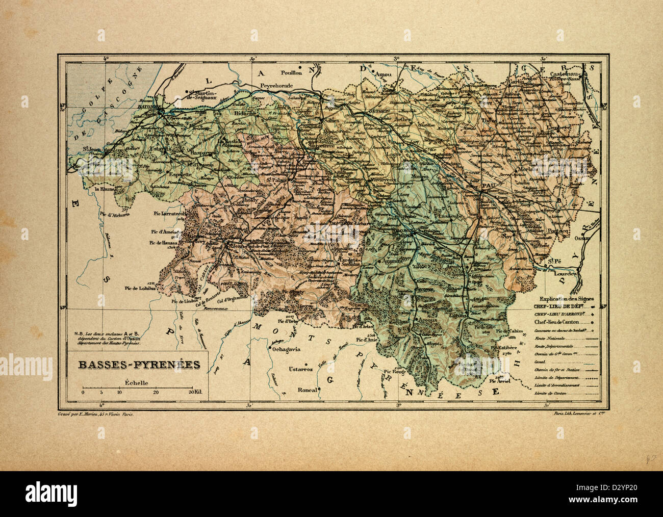 Basses pyrenees map hi-res stock photography and images - Alamy