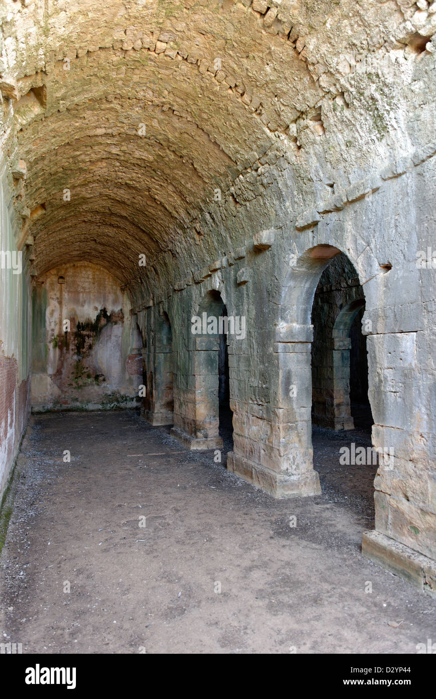 Aptera Crete. Greece. Inside view of the triple vaulted Roman cistern ...