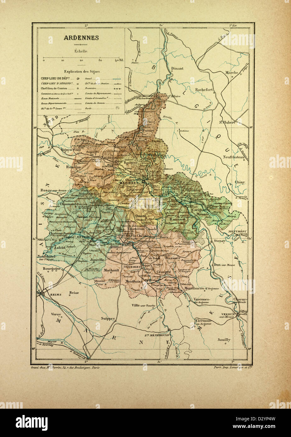 Ardennes map hi-res stock photography and images - Alamy