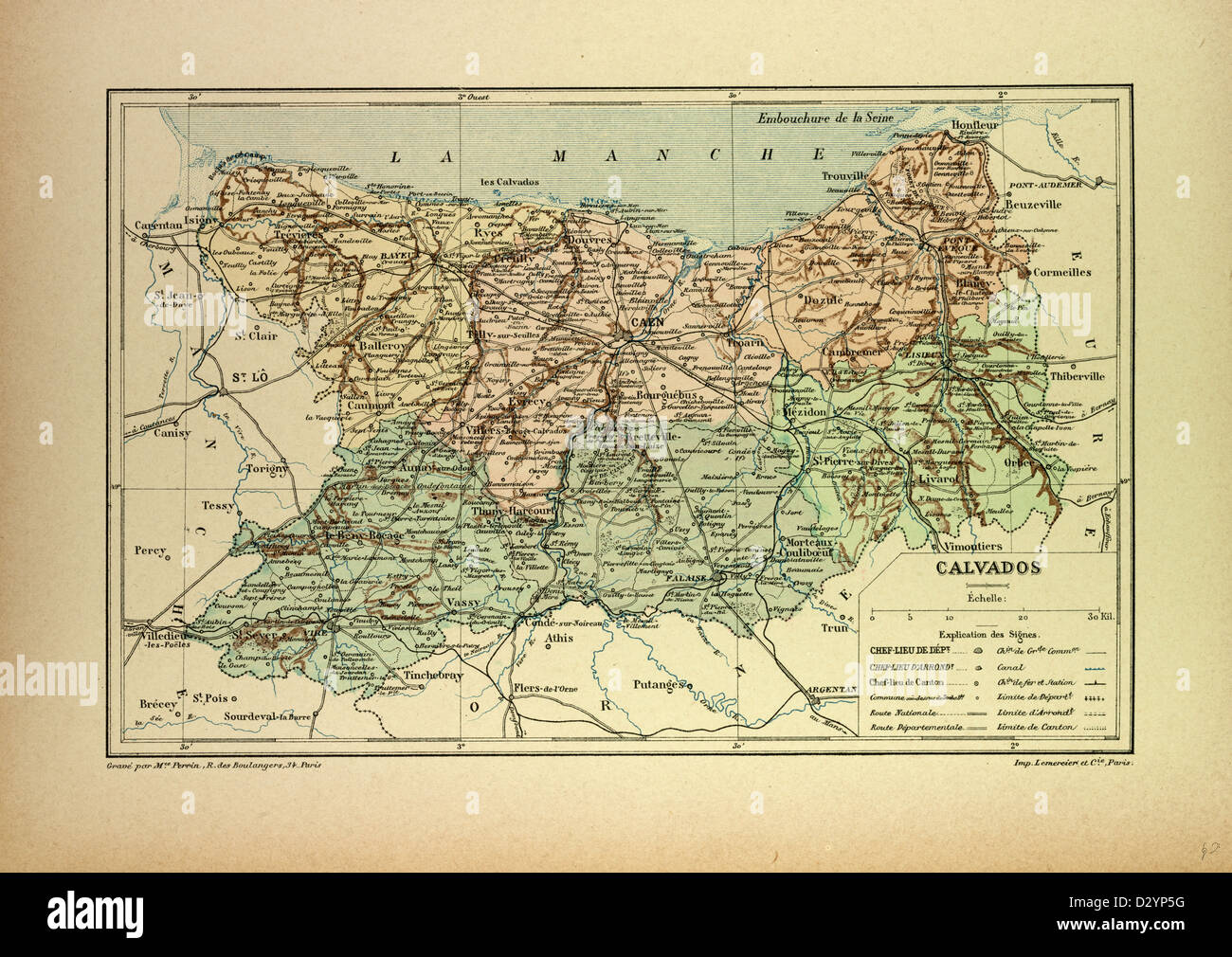 Calvados map hi-res stock photography and images - Alamy