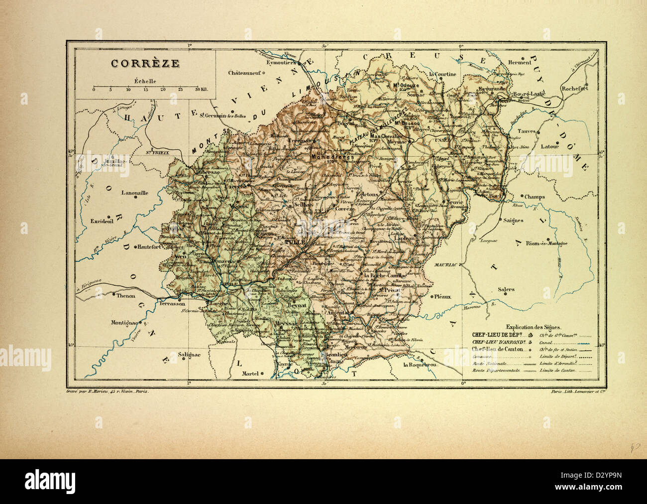 Map of correze hi-res stock photography and images - Alamy