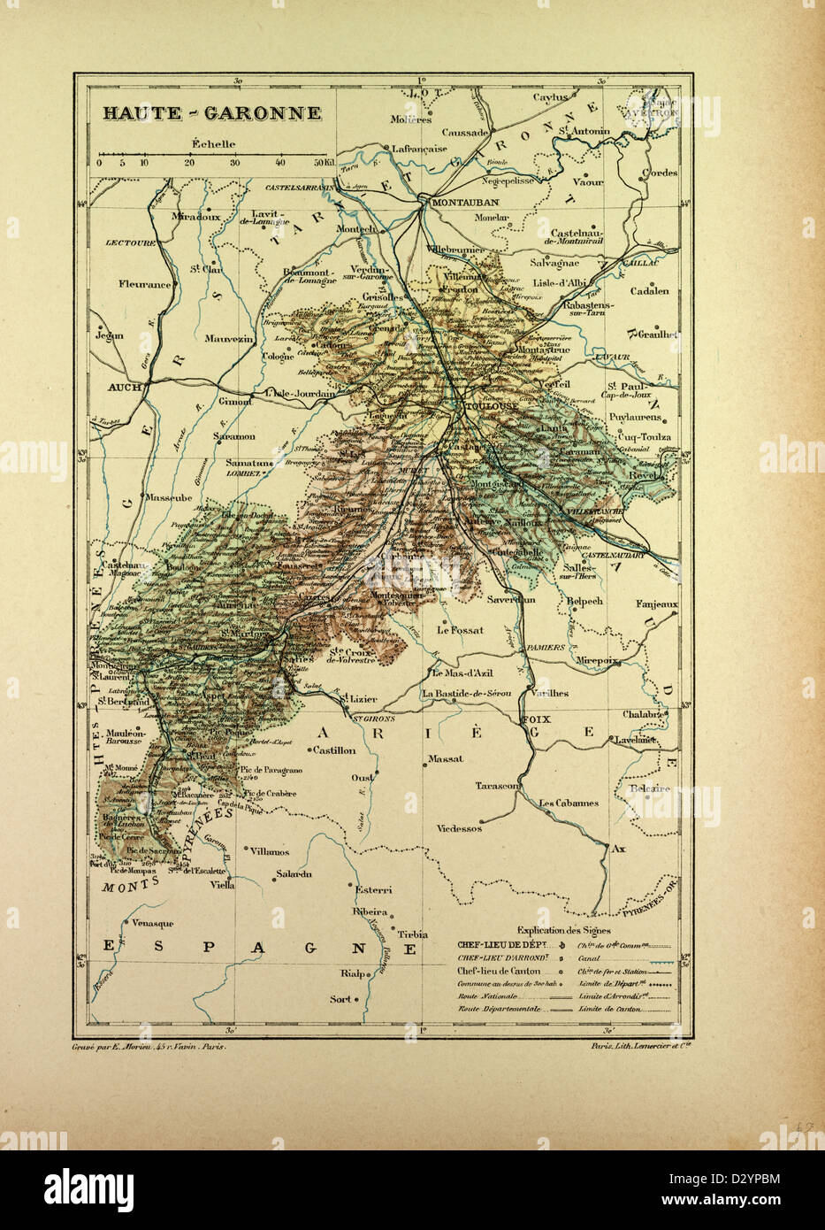 MAP OF HAUTE-GARONNE FRANCE Stock Photo - Alamy