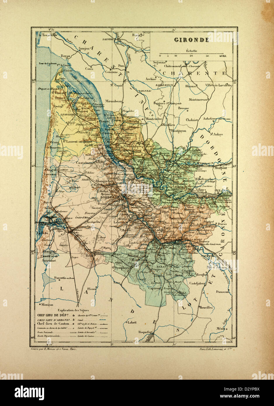 MAP OF GIRONDE FRANCE Stock Photo - Alamy