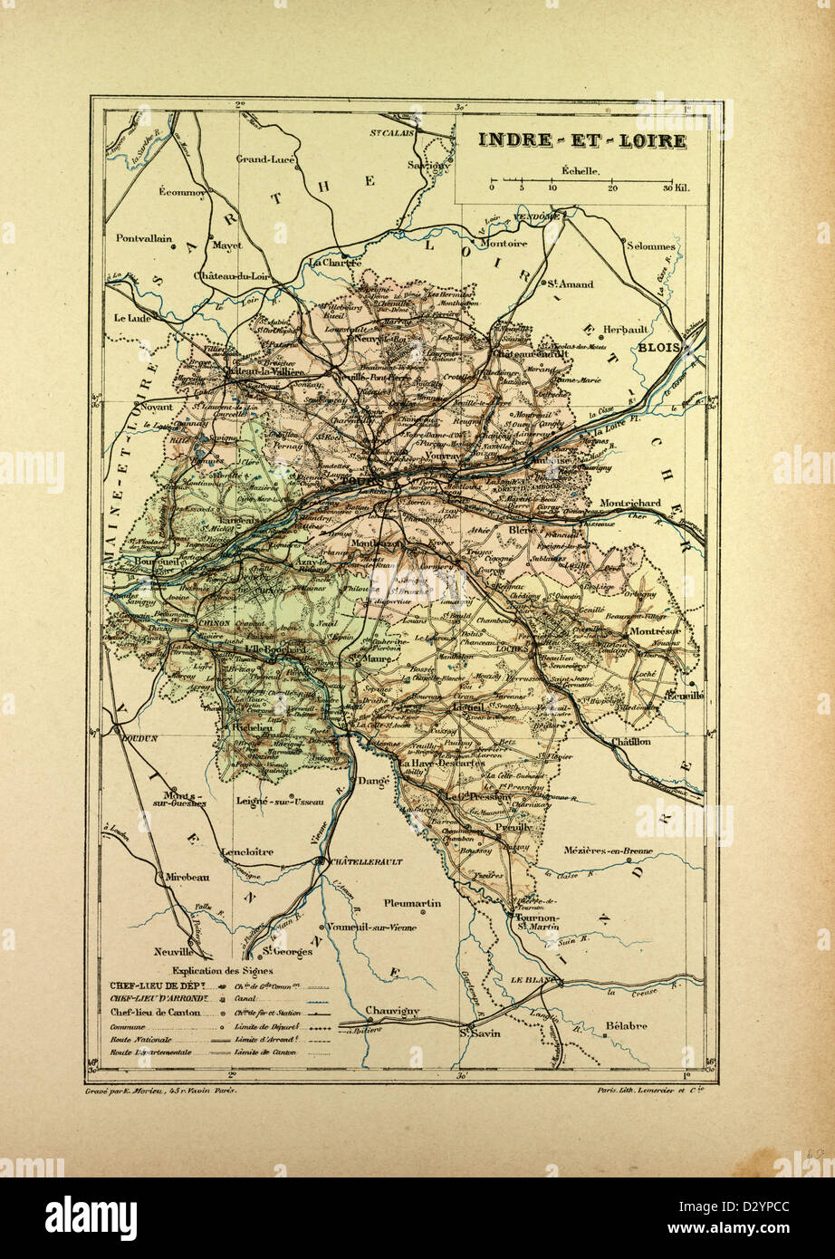 Indre et loire map hi-res stock photography and images - Alamy