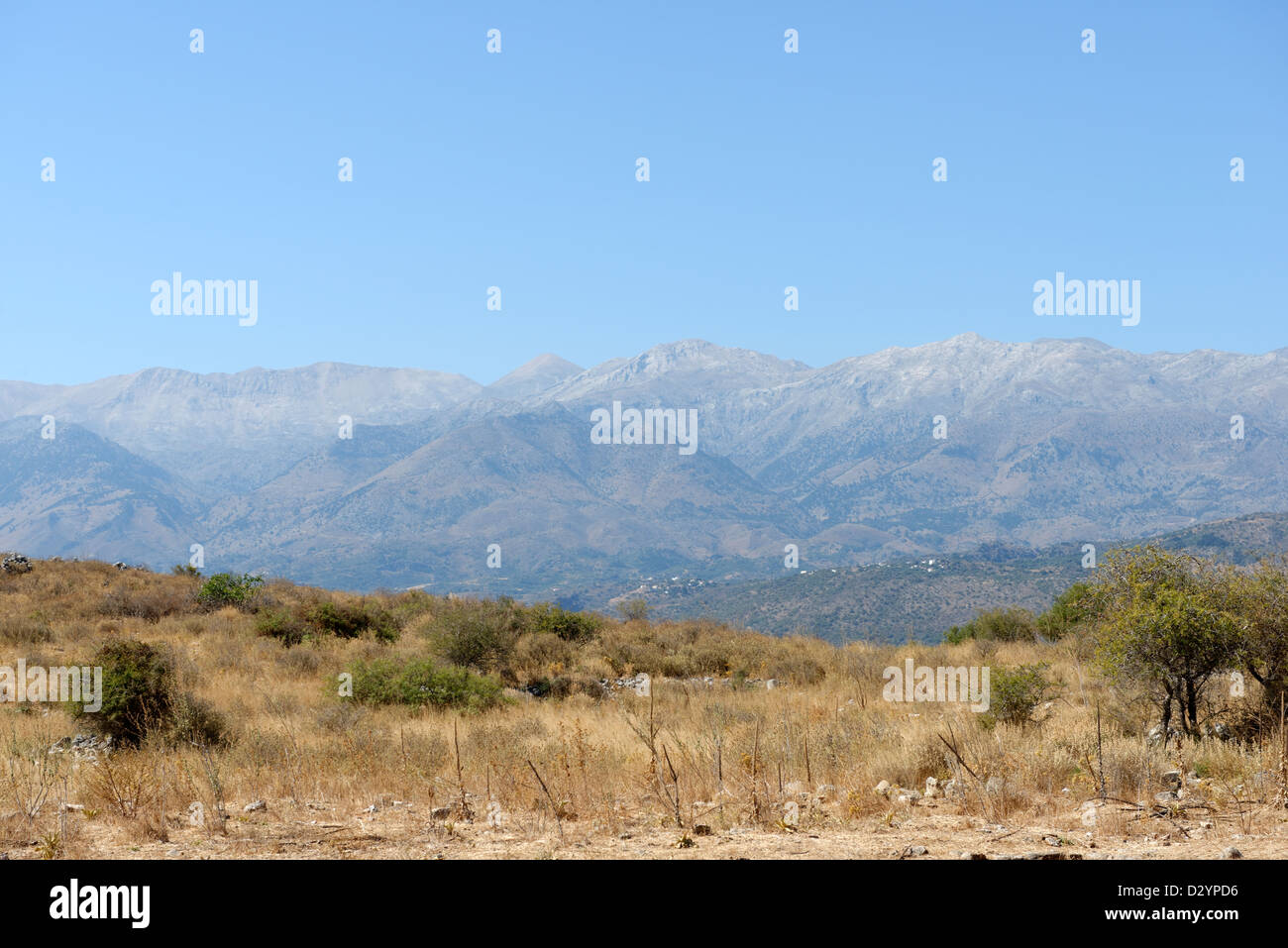 Aptera. Crete. Greece. Panoramic view of the White Mountains (lefka Ori ...