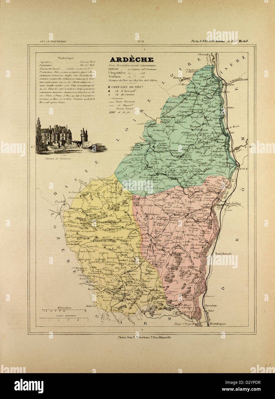 Detailed Map Ardeche France Ardeche Department Outline Map Set