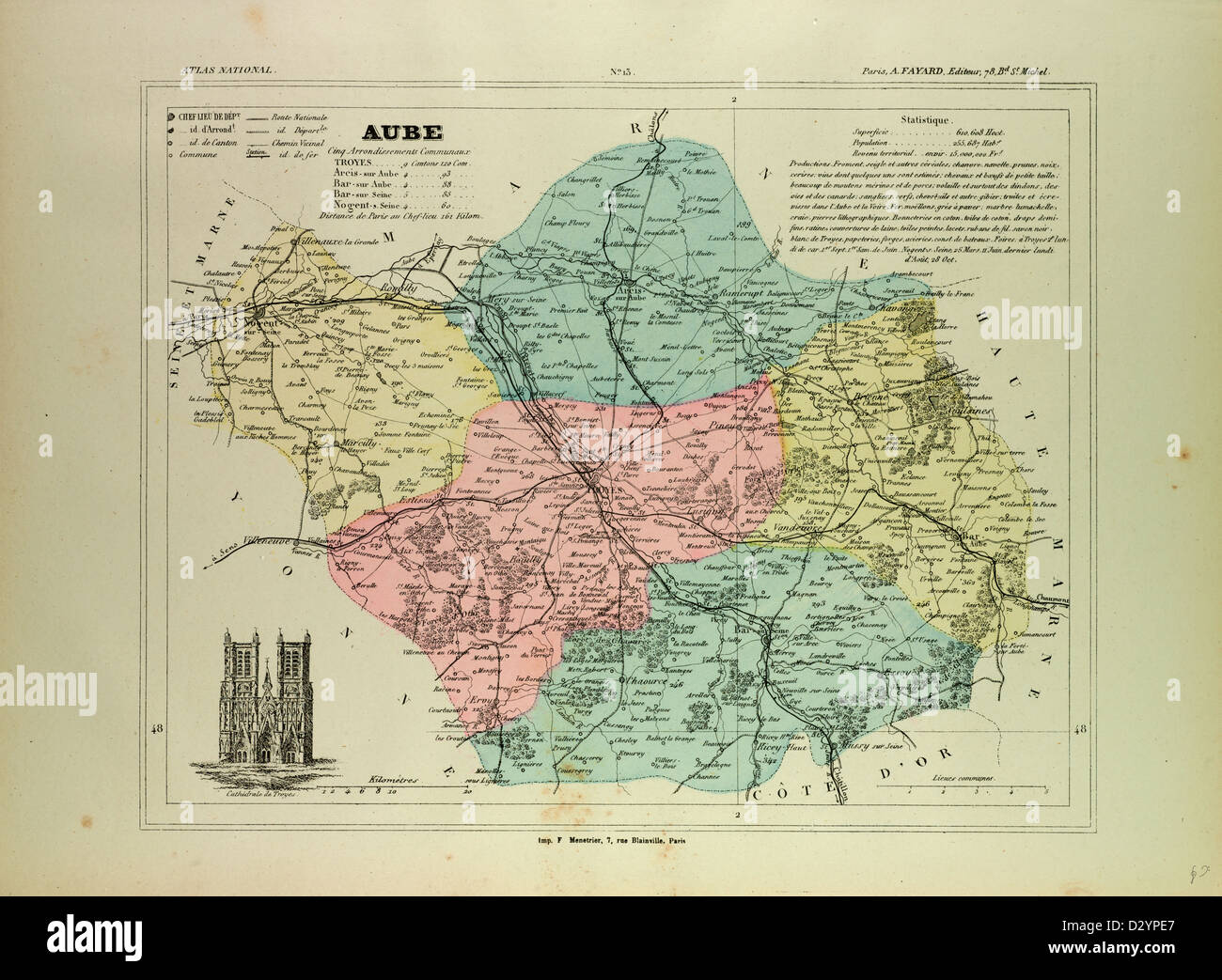 MAP OF AUBE FRANCE Stock Photo - Alamy