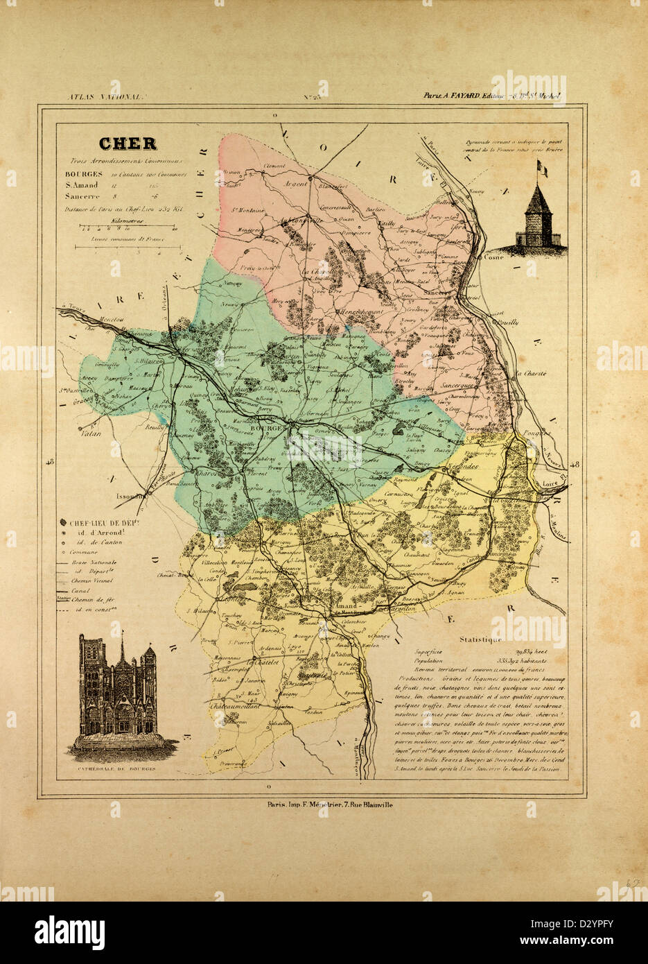 MAP OF CHER FRANCE Stock Photo - Alamy