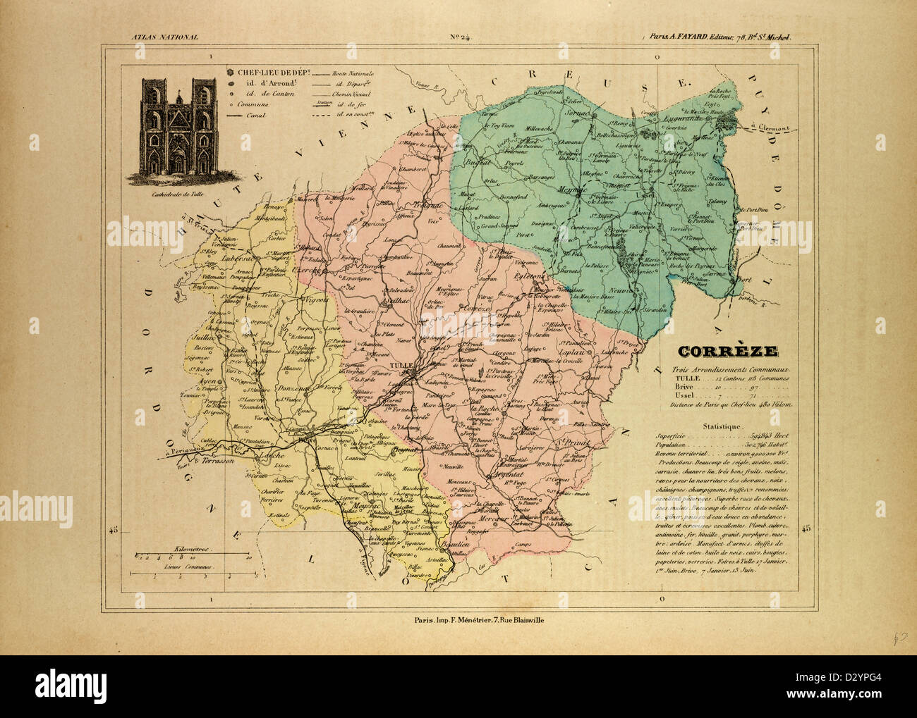 MAP OF CORRÈZE FRANCE Stock Photo - Alamy