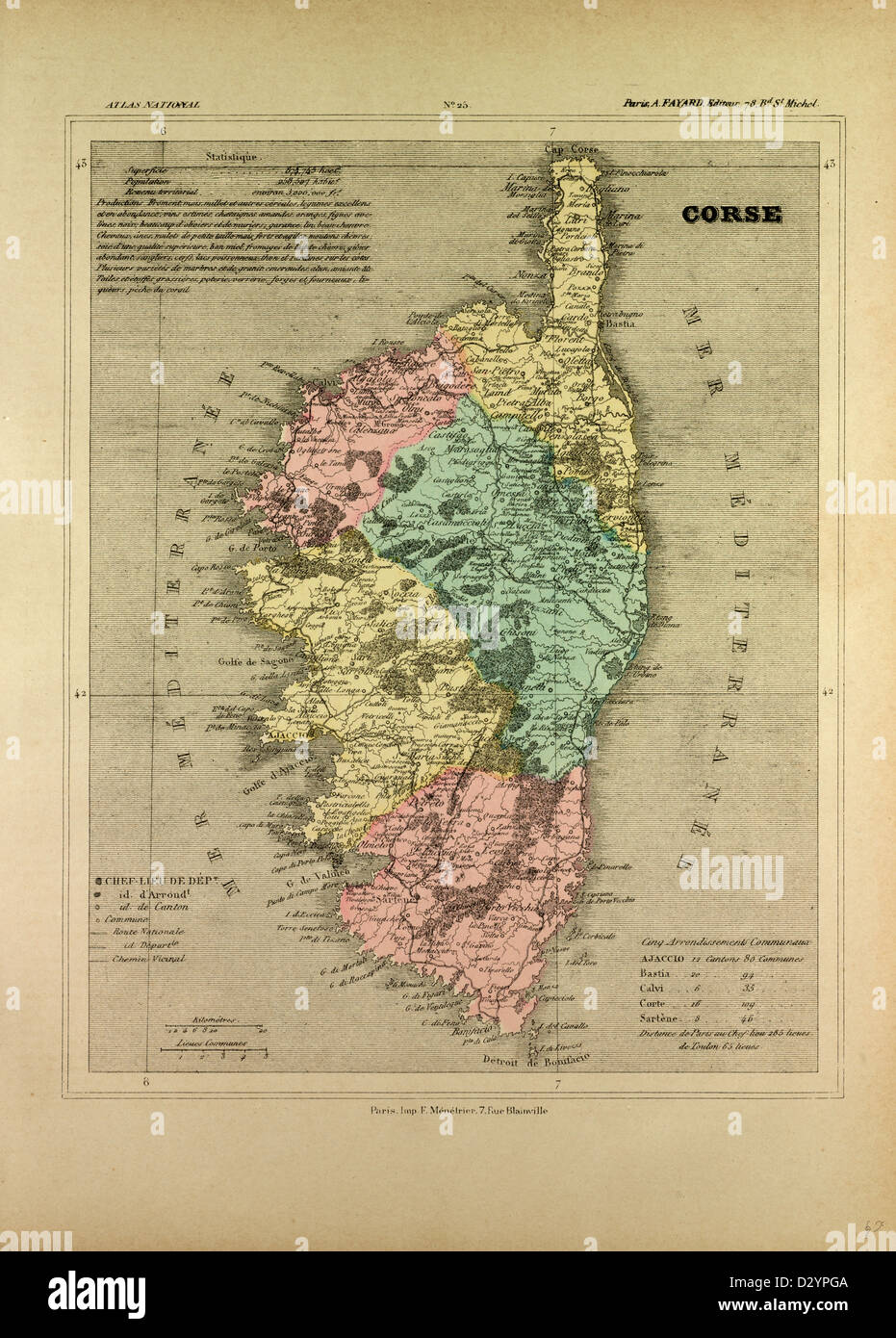 MAP OF CORSE FRANCE Stock Photo - Alamy