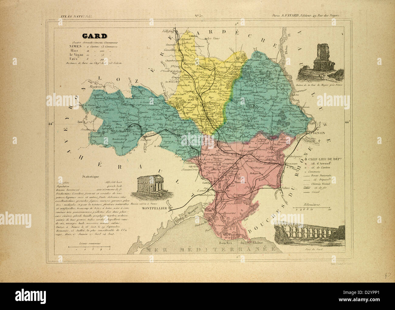 MAP OF GARD FRANCE Stock Photo - Alamy