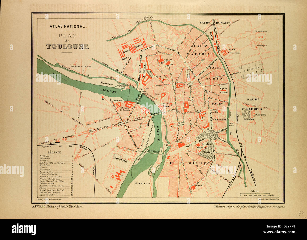 Toulouse map hi-res stock photography and images - Alamy