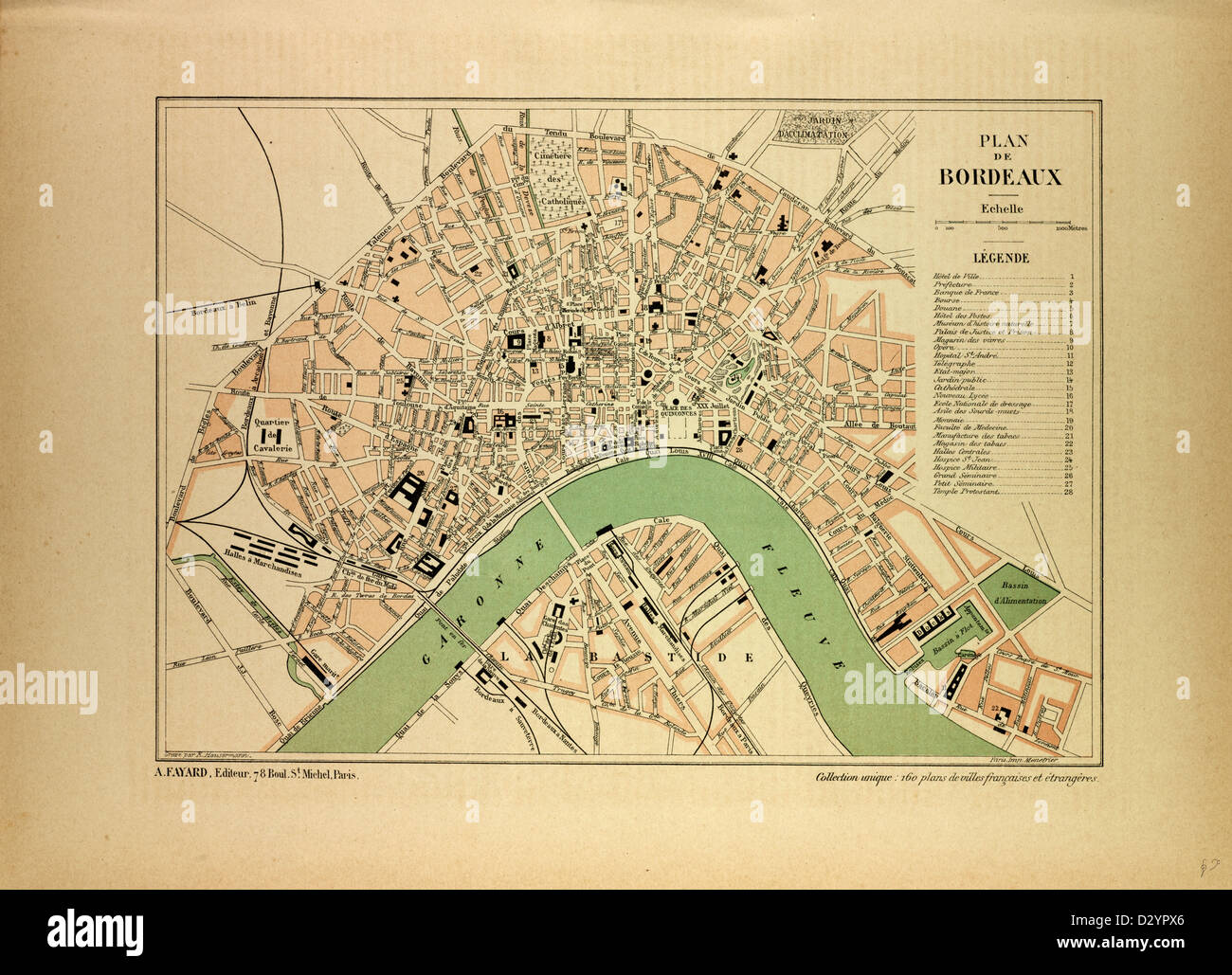 MAP OF BORDEAUX FRANCE Stock Photo - Alamy