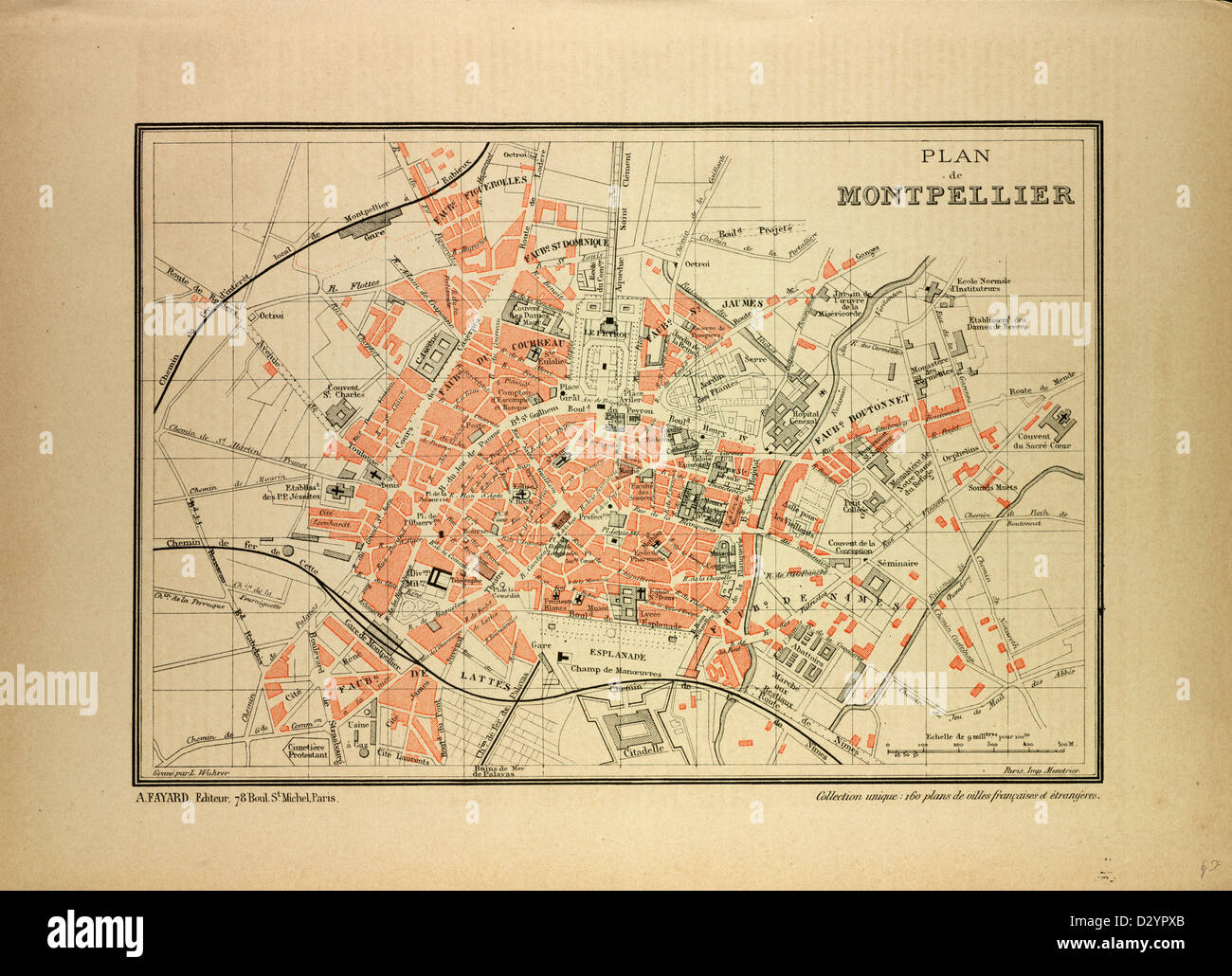MAP OF MONTPELLIER FRANCE Stock Photo - Alamy