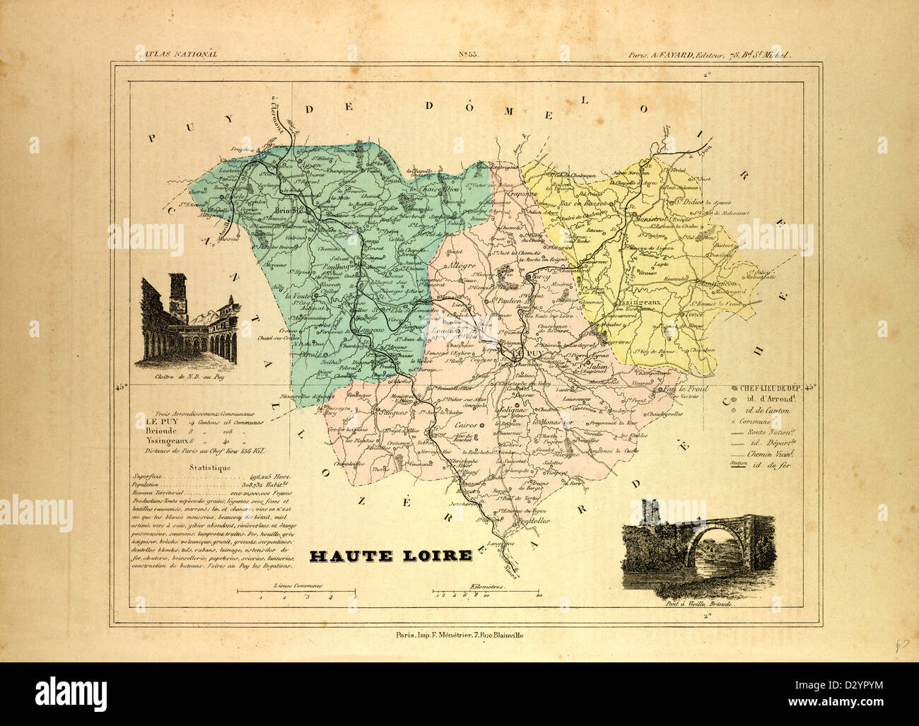 MAP OF HAUTE LOIRE FRANCE Stock Photo - Alamy