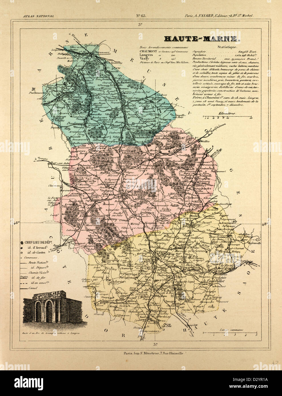 MAP OF HAUTE-MARNE FRANCE Stock Photo - Alamy
