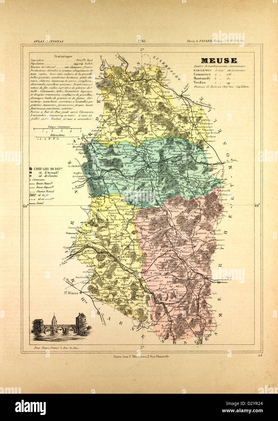 MAP OF MEUSE FRANCE Stock Photo - Alamy