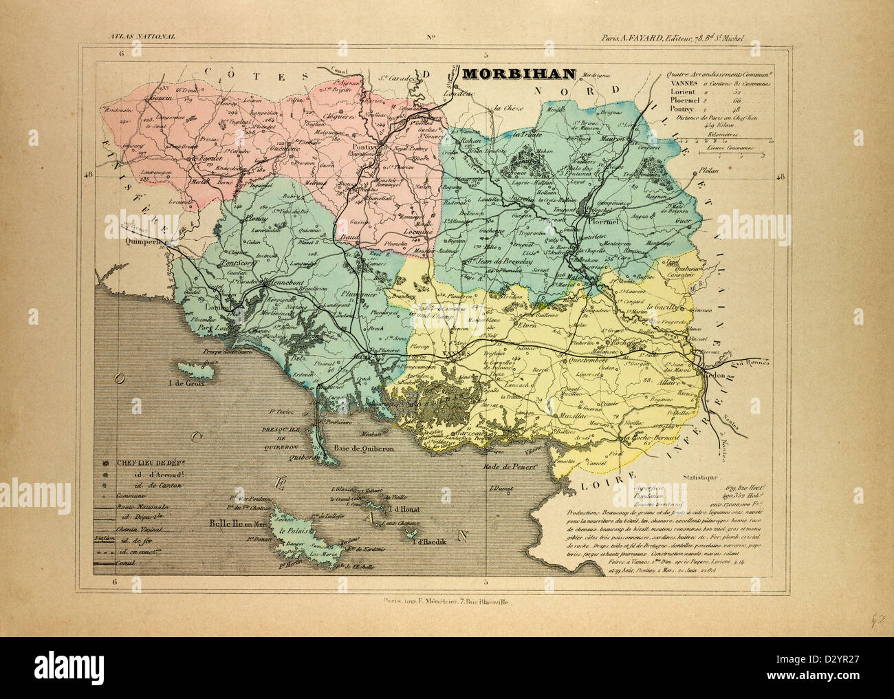MAP OF MORBIHAN FRANCE Stock Photo - Alamy