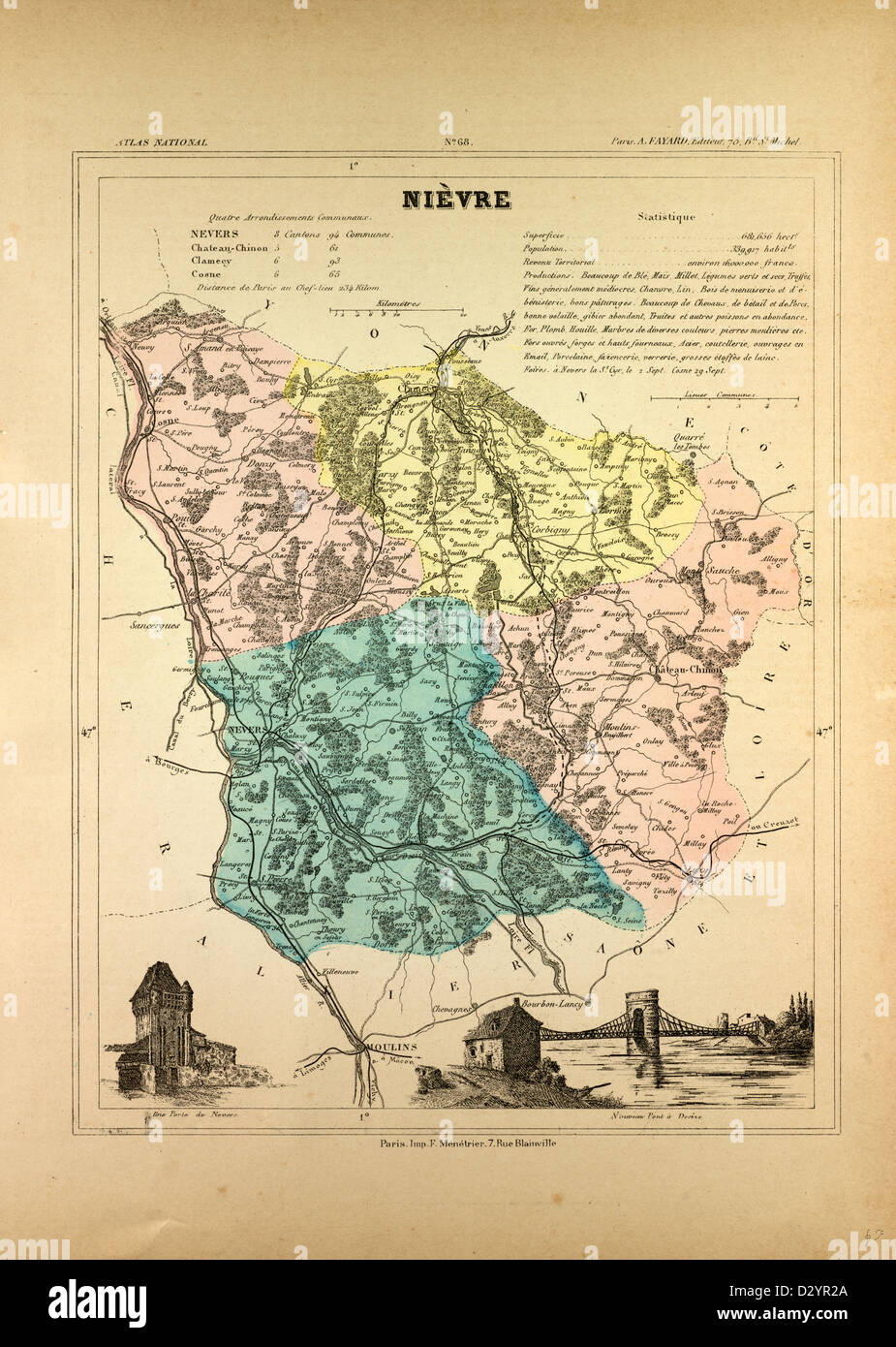 Map of nievre hi-res stock photography and images - Alamy