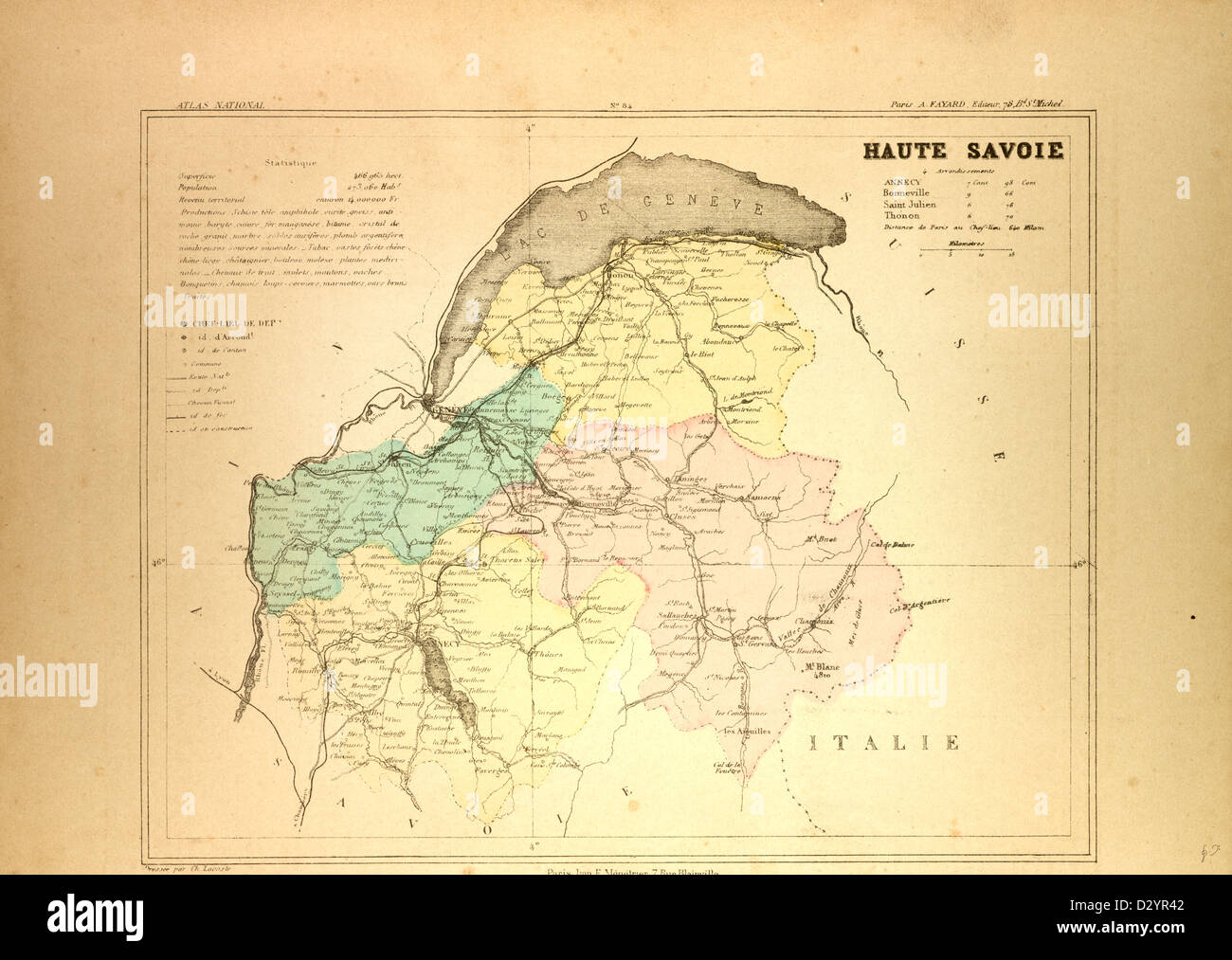 MAP OF HAUTE SAVOIE FRANCE Stock Photo - Alamy