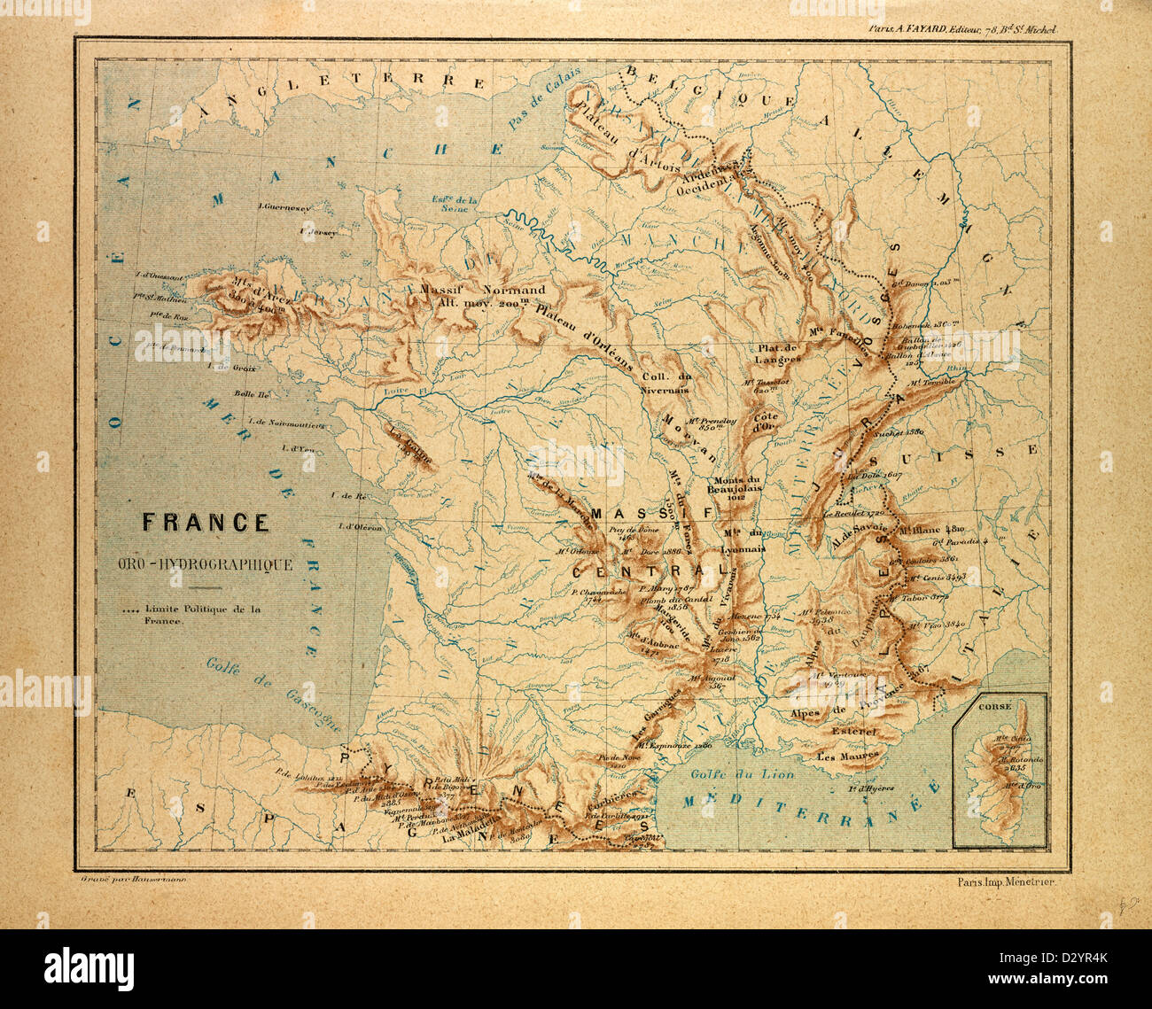 MAP OF FRANCE Stock Photo - Alamy