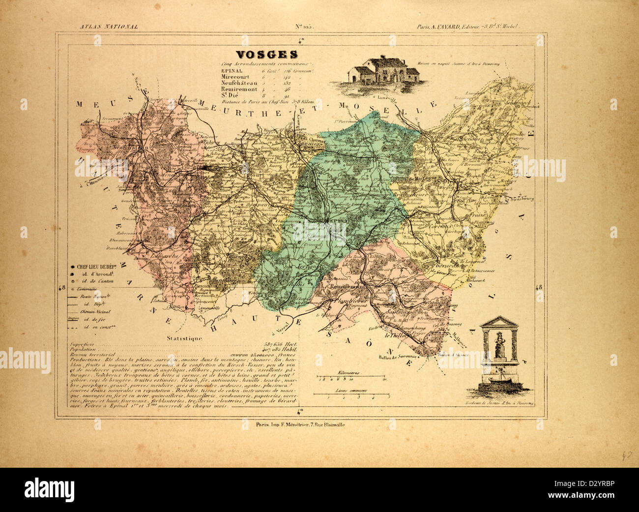 MAP OF VOSGES FRANCE Stock Photo - Alamy