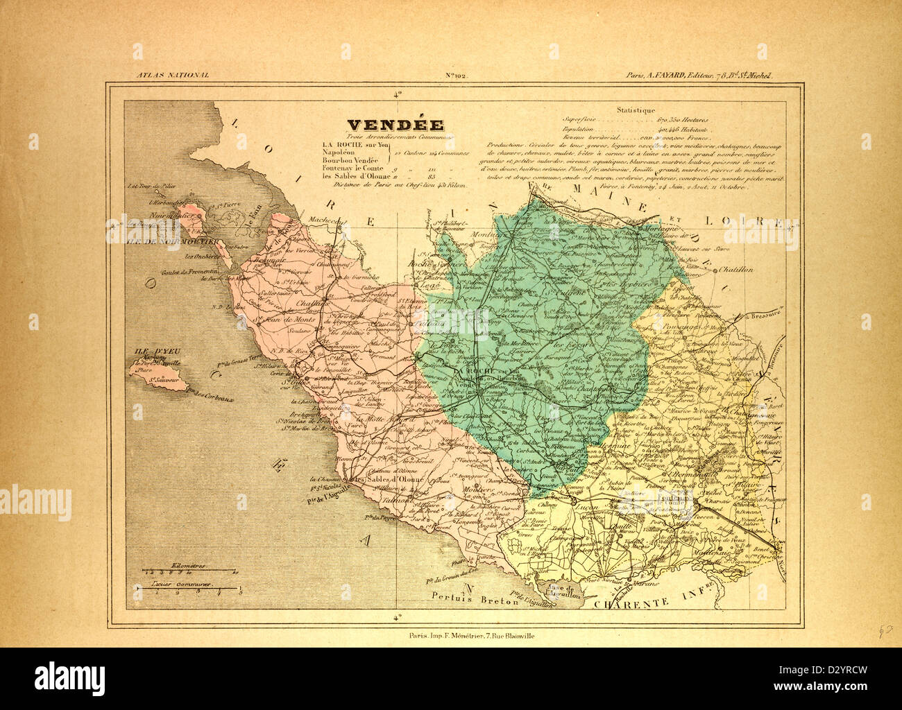 MAP OF VENDÉE FRANCE Stock Photo - Alamy