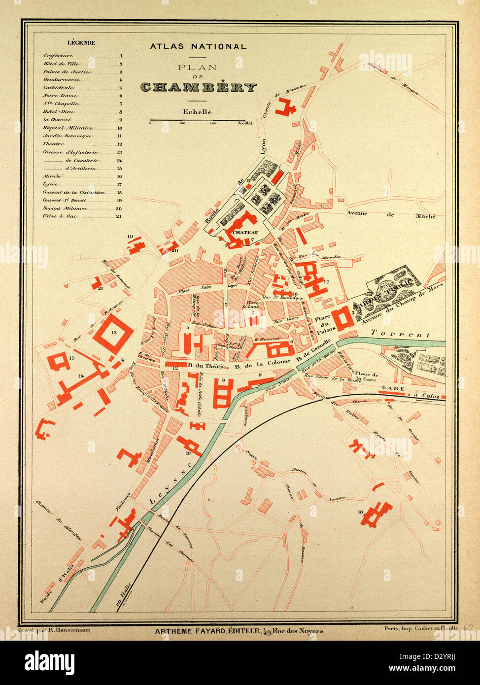 MAP OF CHAMBÉRY FRANCE Stock Photo - Alamy