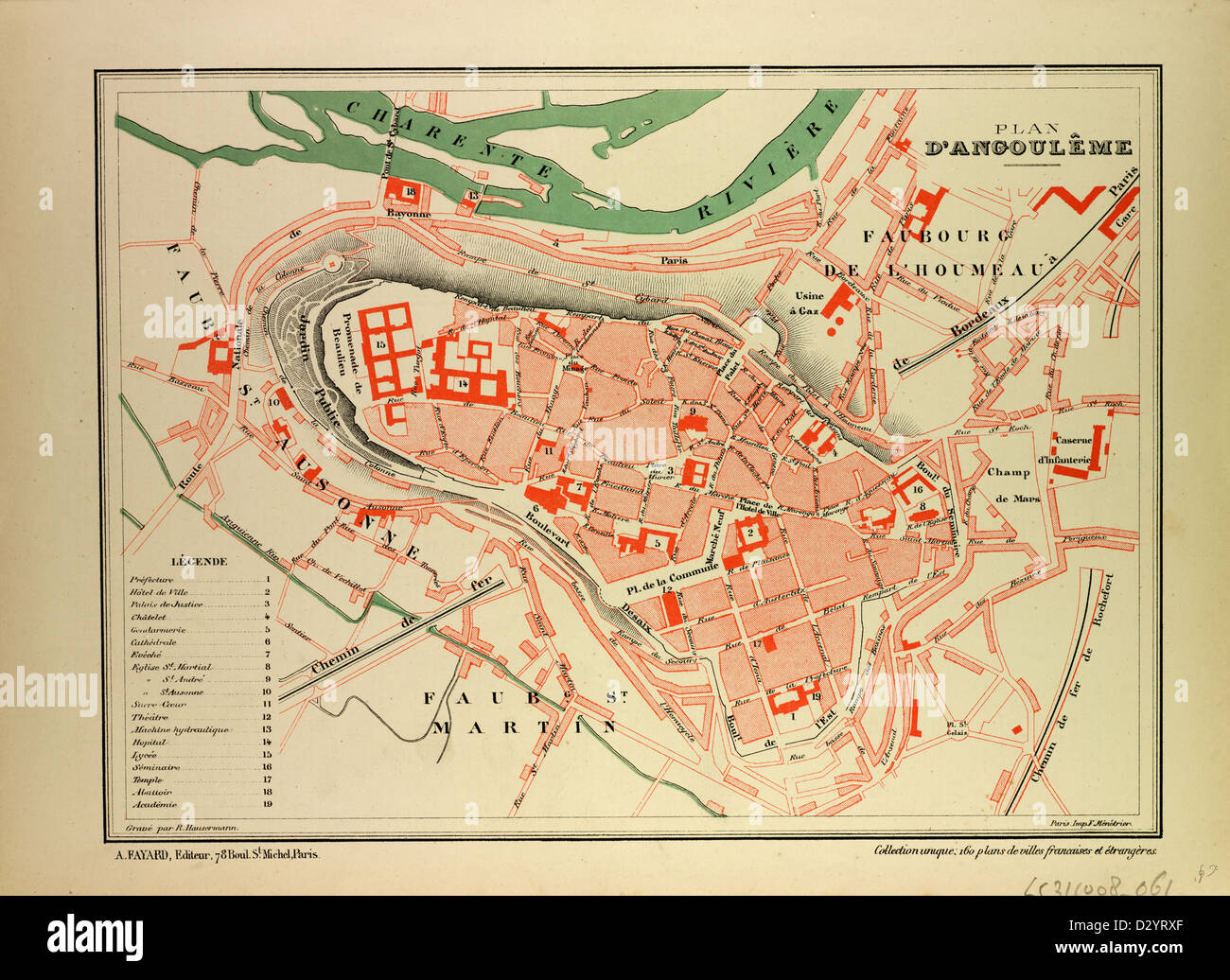 MAP OF ANGOULÊME FRANCE Stock Photo - Alamy