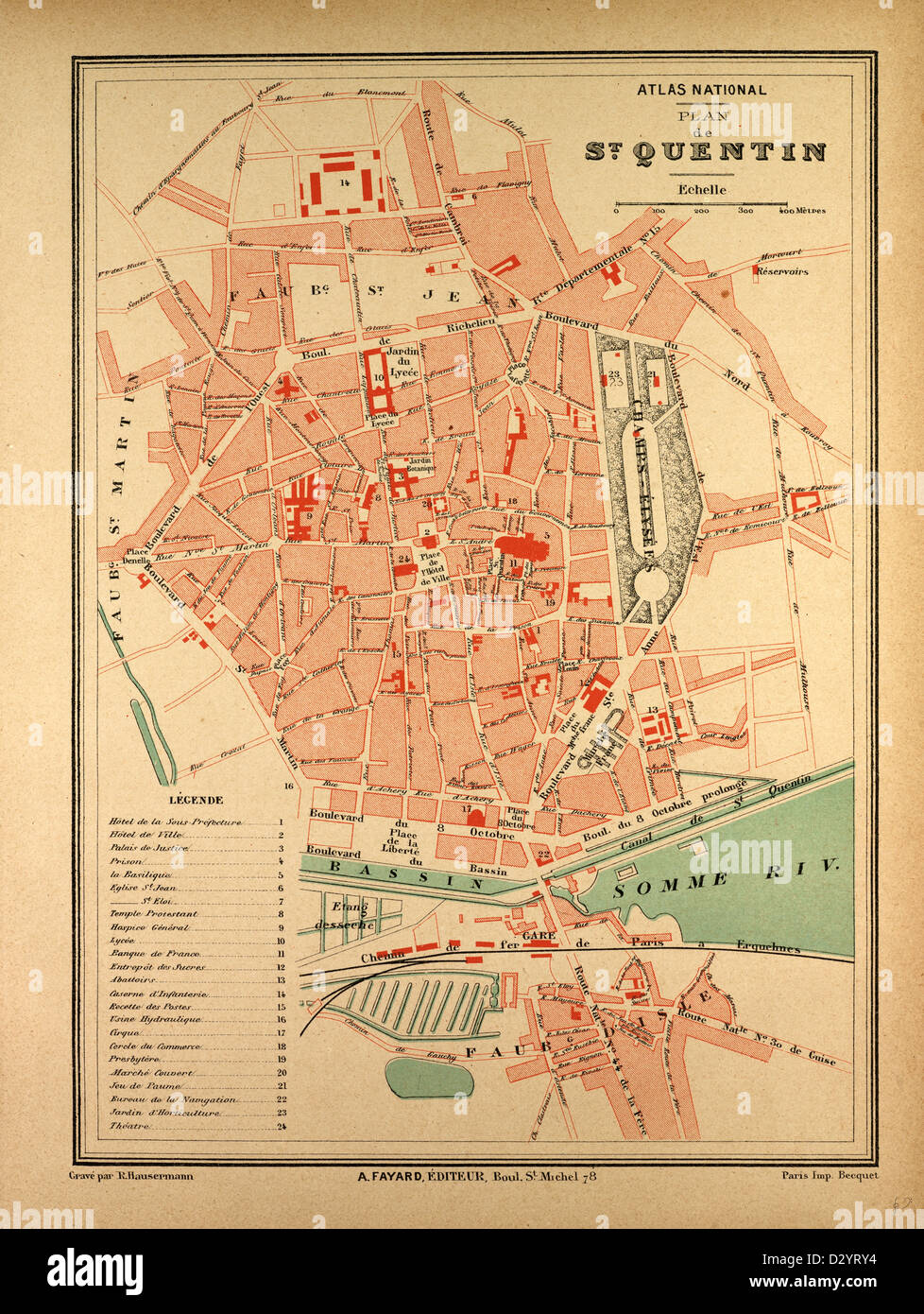 MAP OF ST. QUENTIN FRANCE Stock Photo - Alamy