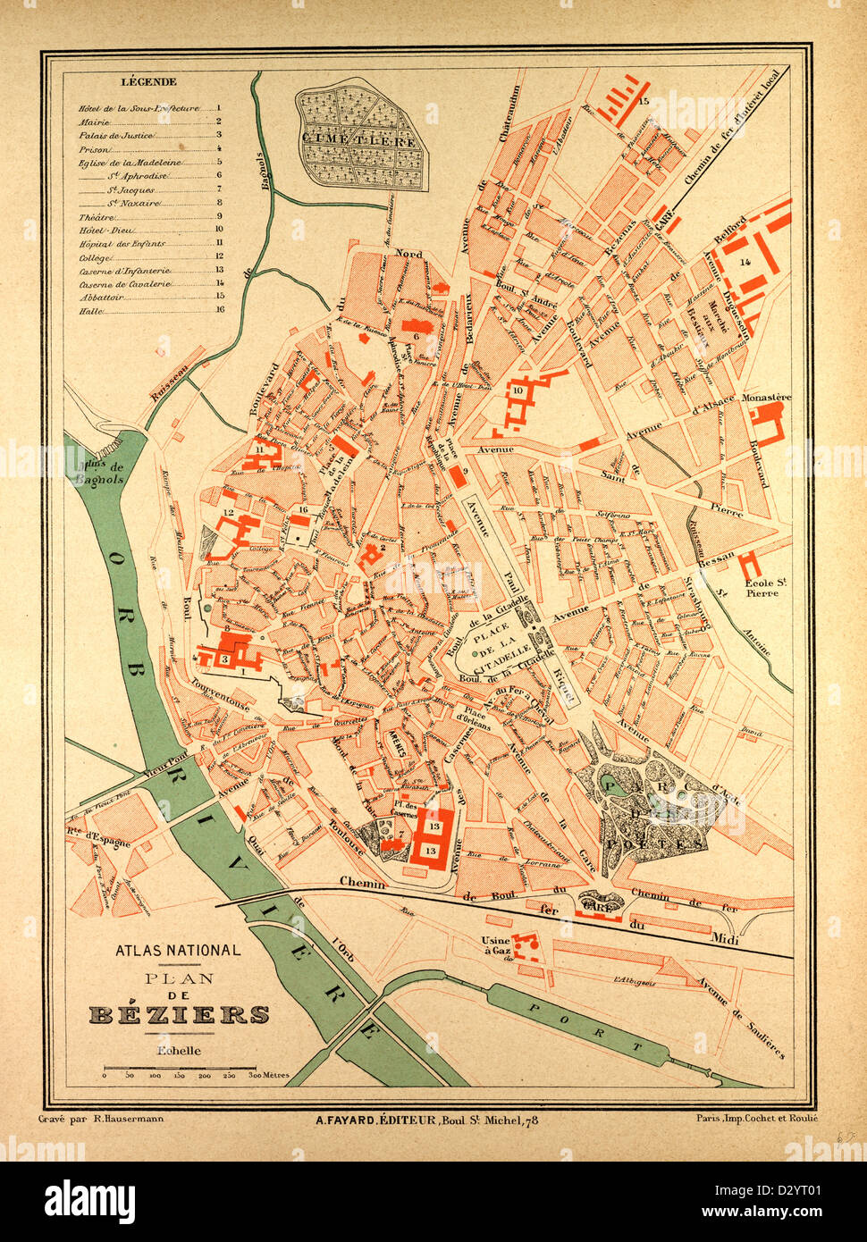 MAP OF BÉZIERS FRANCE Stock Photo - Alamy