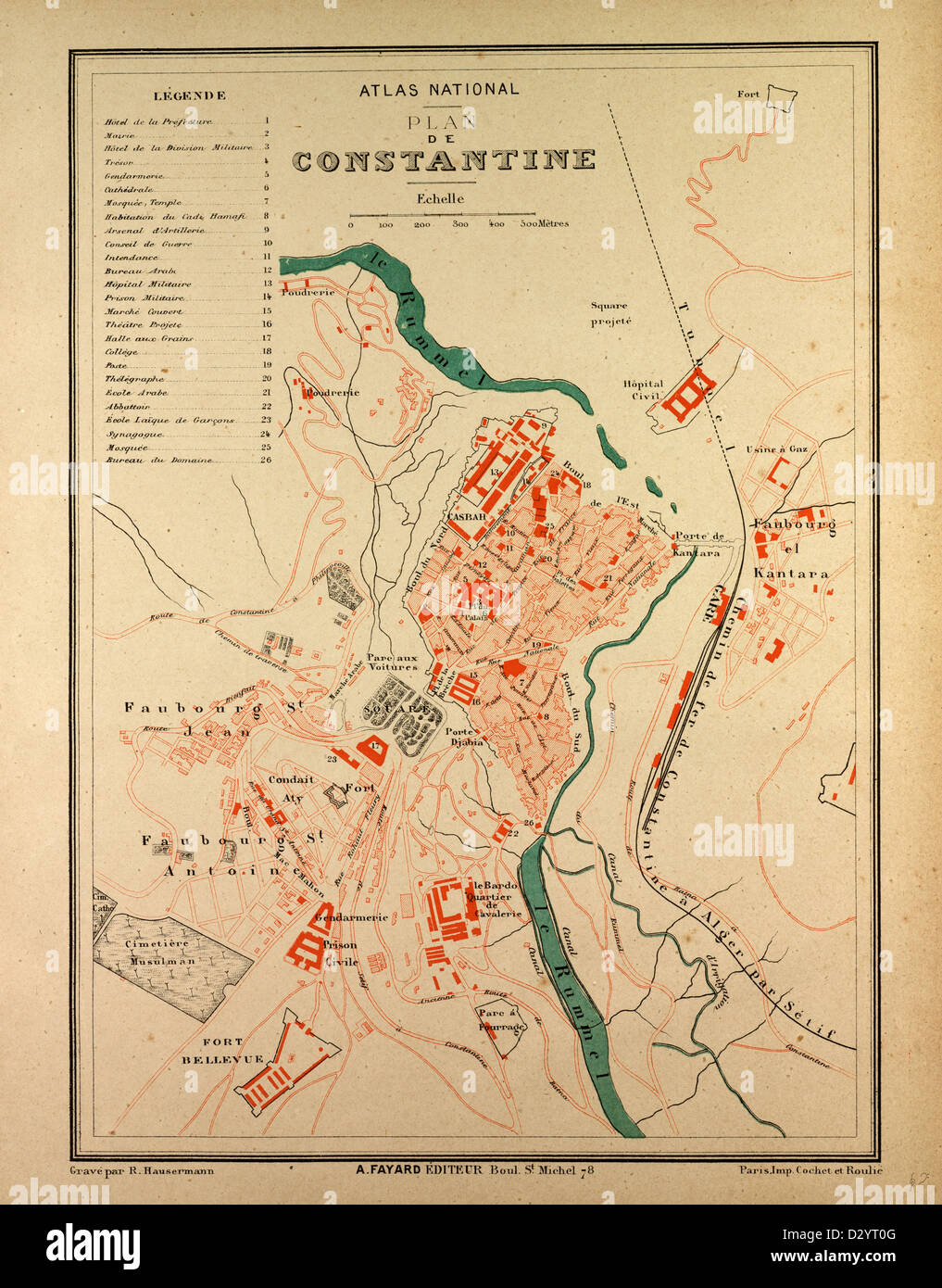 MAP OF CONSTANTINE FRANCE Stock Photo - Alamy