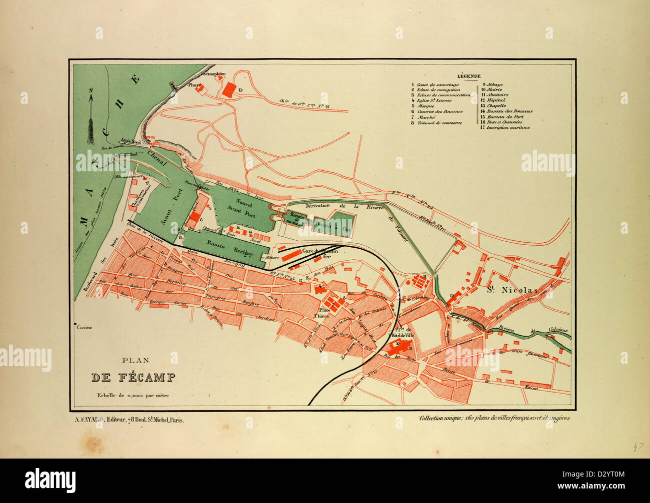 MAP OF FÉCAMP FRANCE Stock Photo - Alamy
