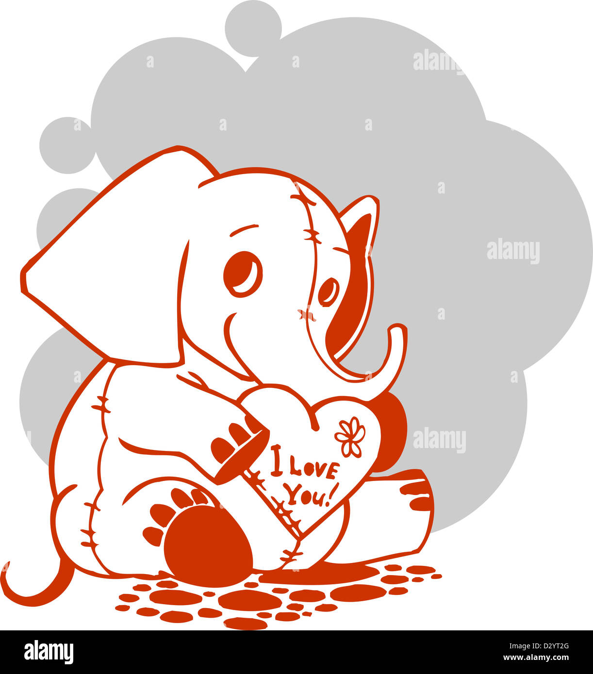 Elephant, toy animal and heart Stock Photo - Alamy